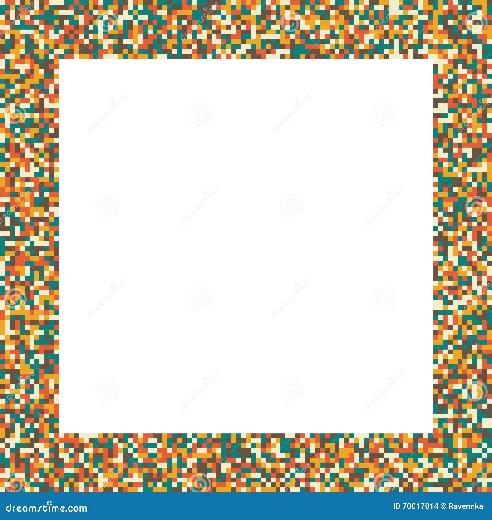 Pixel Mosaic Square Frame in Retro (vintage) Muted Colors Stock Vector ...