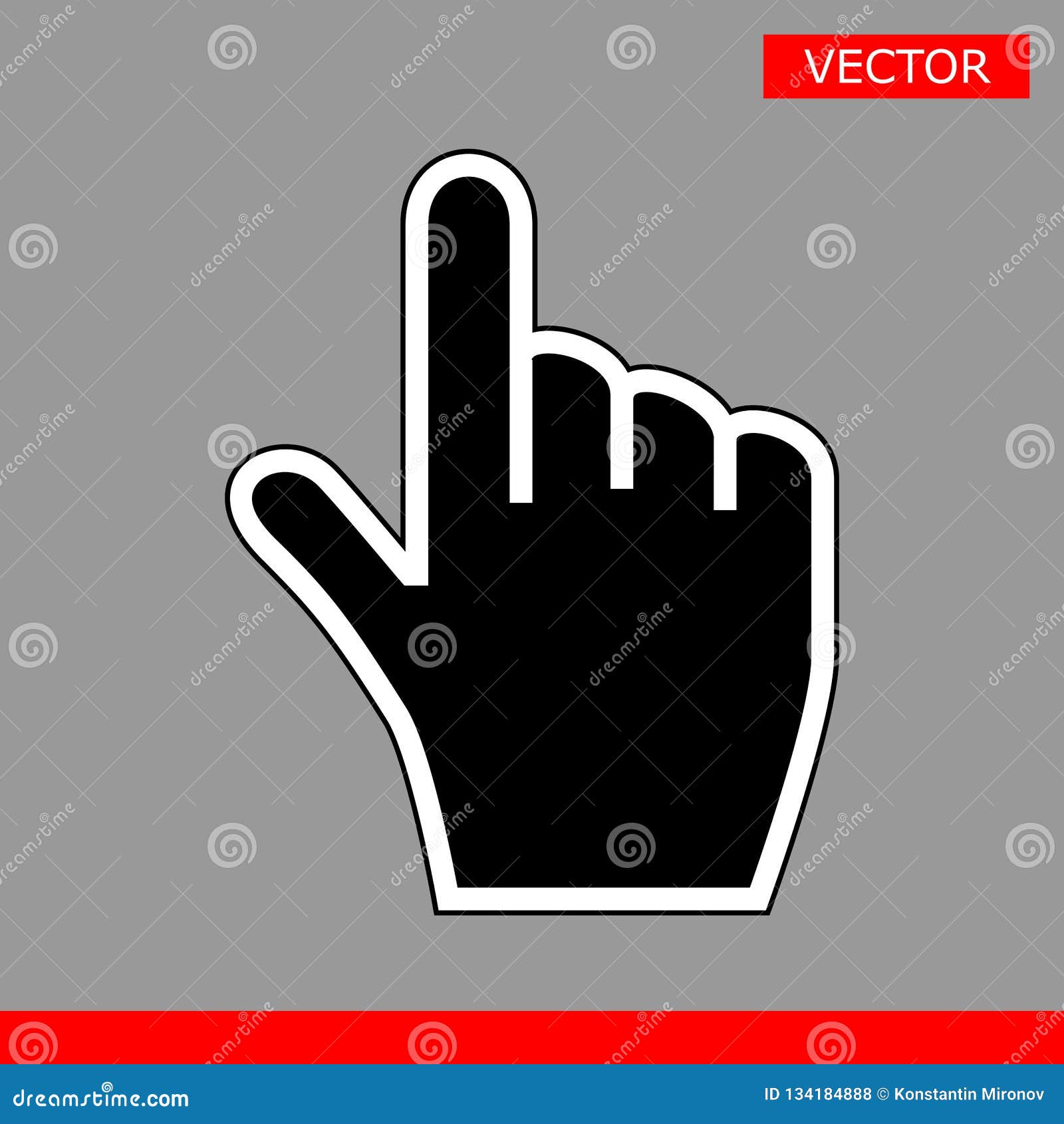 Black Hand Cursors Icons Vector Illustration Set Stock Vector ...