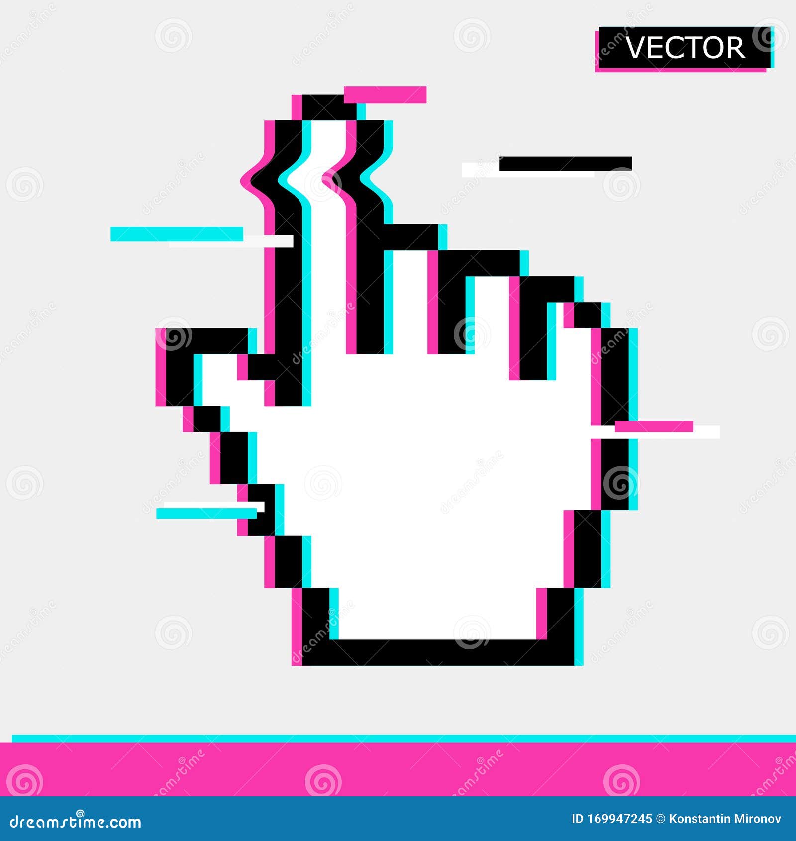 Pixel Mouse Hand Cursor Icon Vector Illustration Stock Vector ...