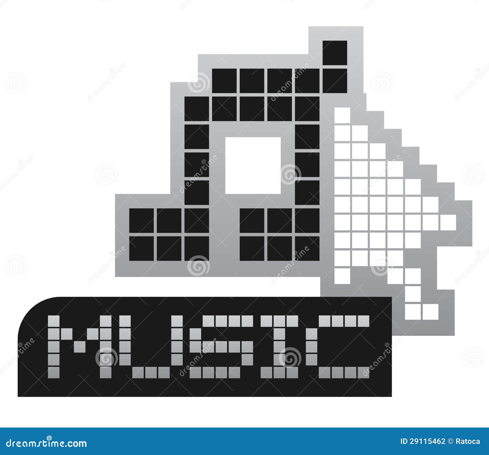 Pixel Music Logo Design Template. Music Icon Symbol Designs Vector ...