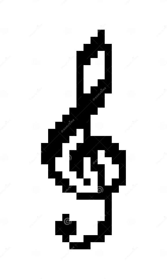 Pixel Music Icon. Musical Note Element Design. Vector Illustration ...