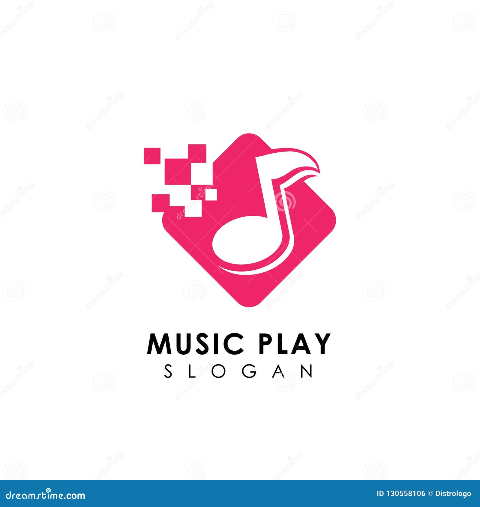 Pixel Music Logo Design Template. Music Icon Symbol Design Stock Vector ...