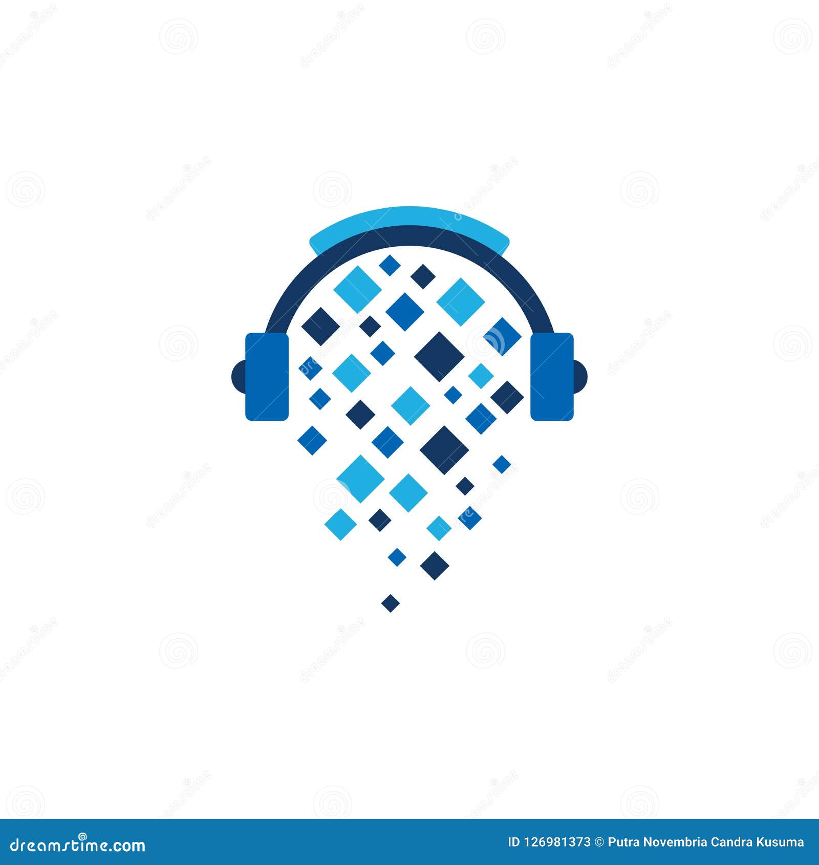 Pixel Music Logo Icon Design Stock Vector - Illustration of melody ...
