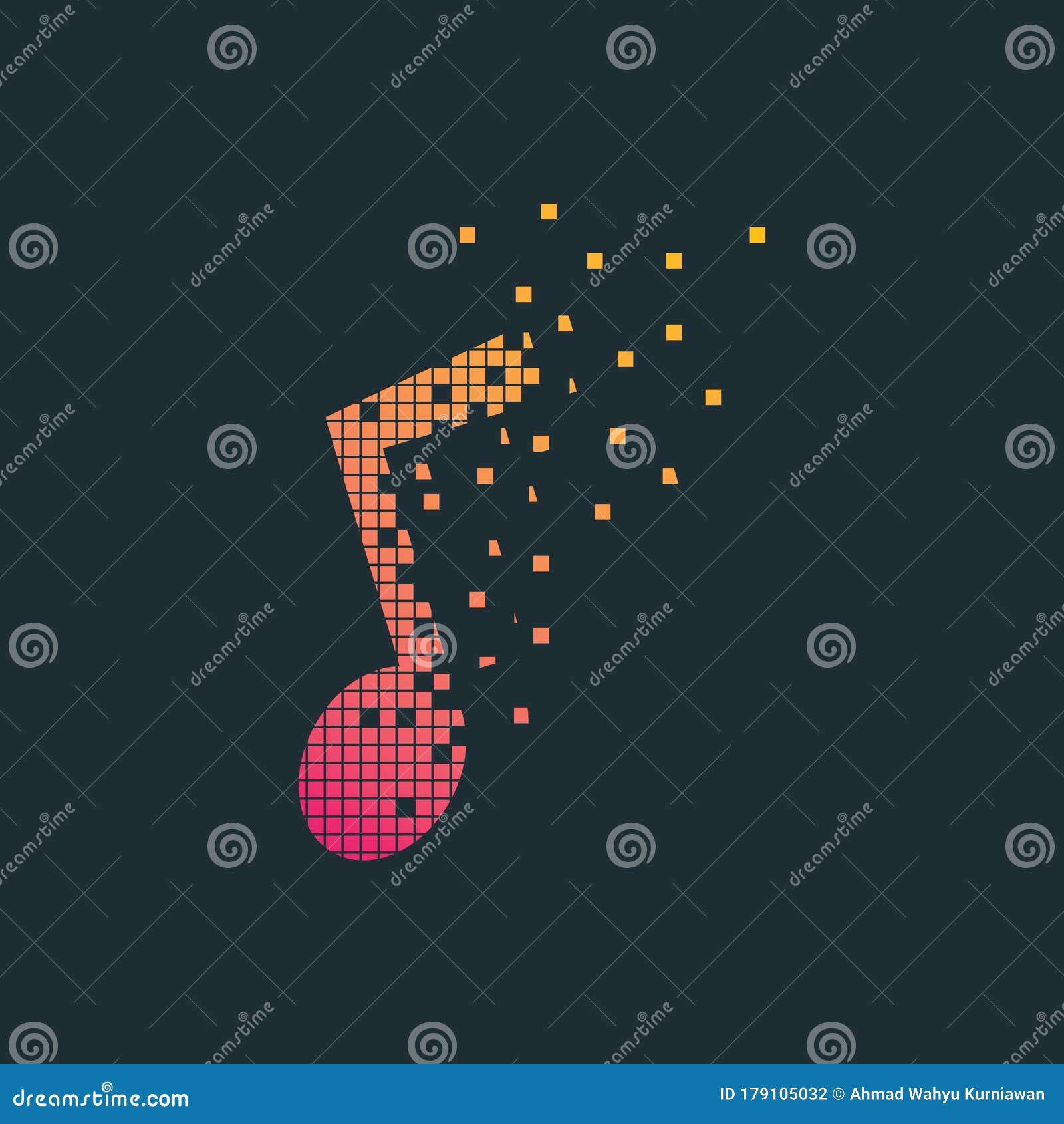 Pixel Music Note Tyechnology Logo Editorial Photography - Illustration ...