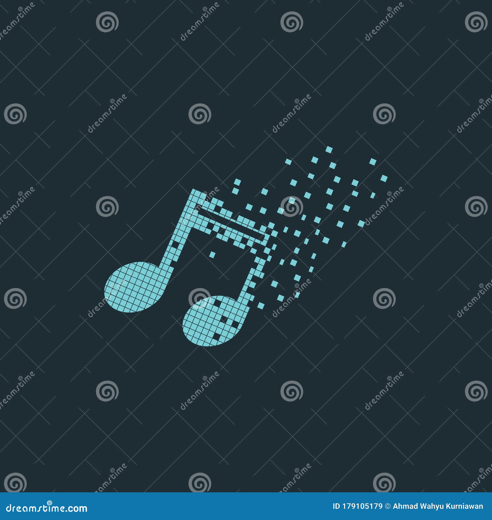 Pixel Music Logo Design Template. Music Icon Symbol Designs Vector ...