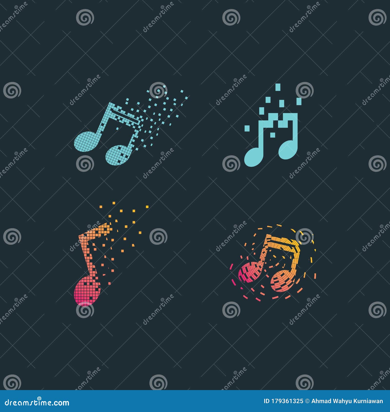 Pixel Music Note Tyechnology Logo Stock Vector - Illustration of music ...