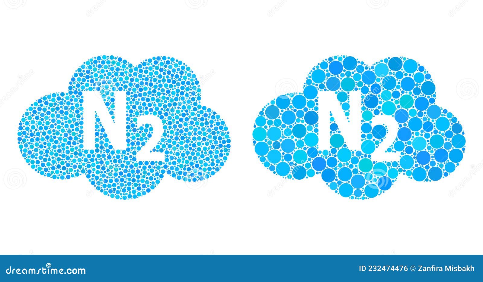 Spheric Dot Nitrogen Cloud Icon Collage Stock Vector - Illustration of ...