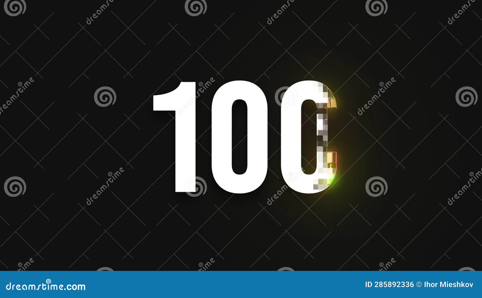 Pixel Number 100, Number One Hundred, Alpha Channel Stock Footage ...