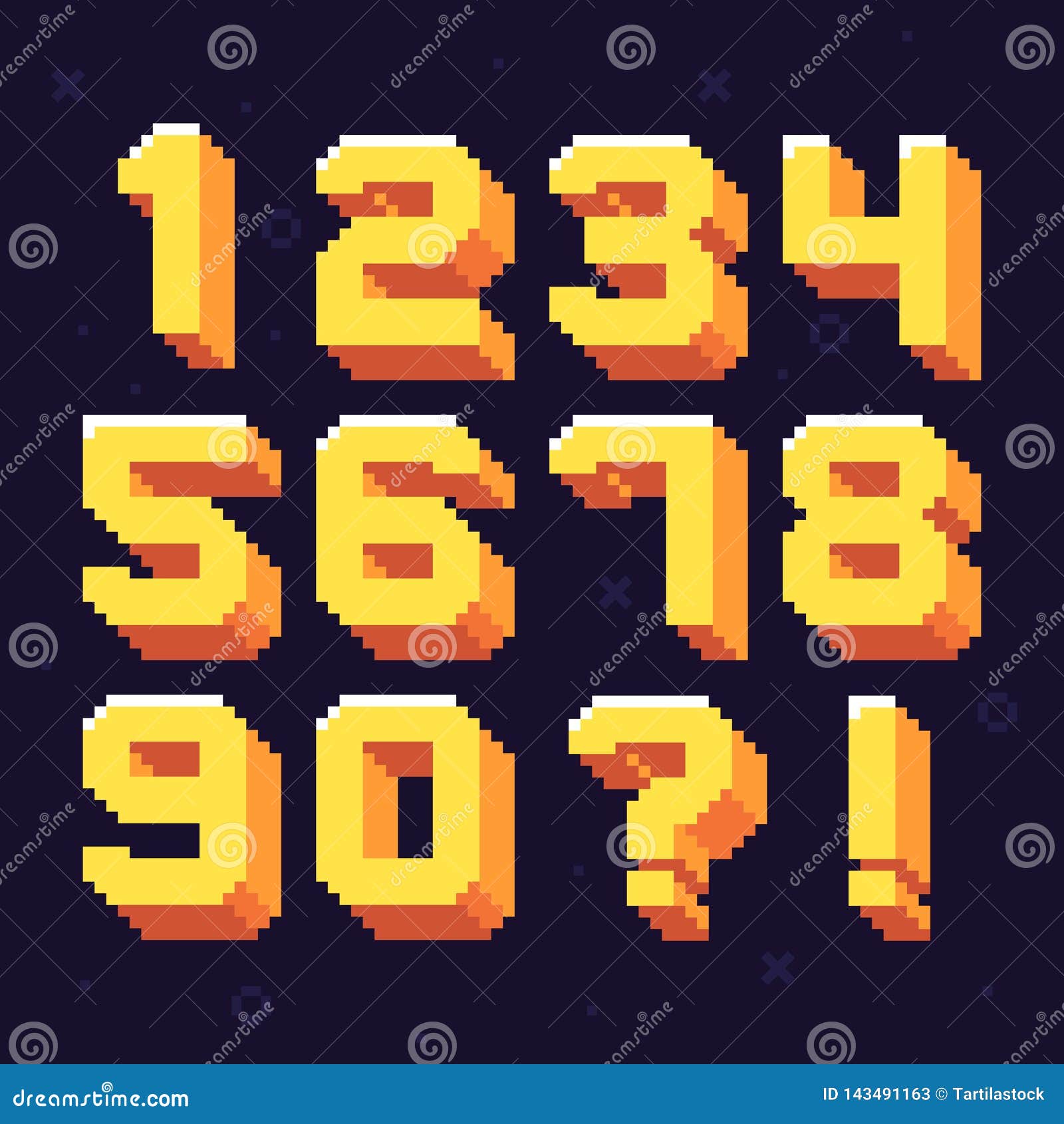 Pixel Numbers. Retro 8 Bit Pixels Number Font Vector Illustration Set ... Pixel Numbers. Retro 8 Bit Pixels Number Font Vector Illustration Set ...