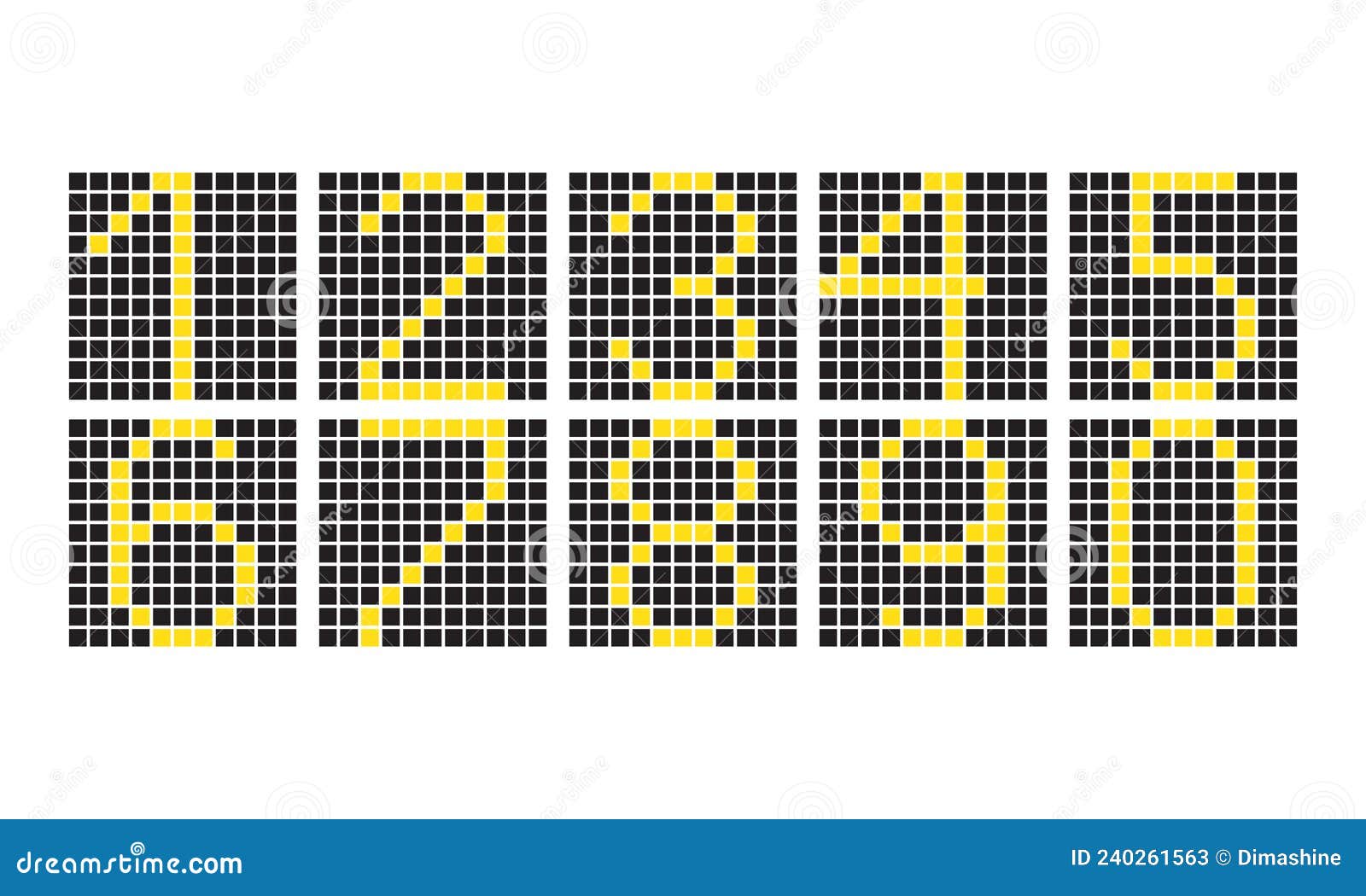 Pixel Numbers from Square Shapes. Vector Design Elements Illustration ...