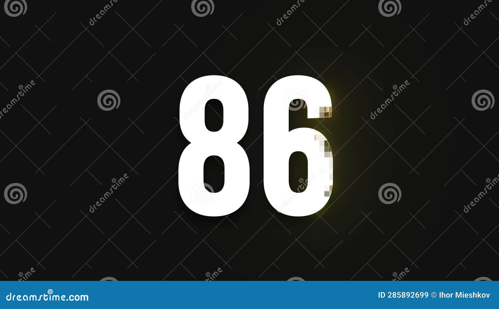 Pixel Numeral 86, Number Eighty Six, Alpha Channel Stock Video - Video ...