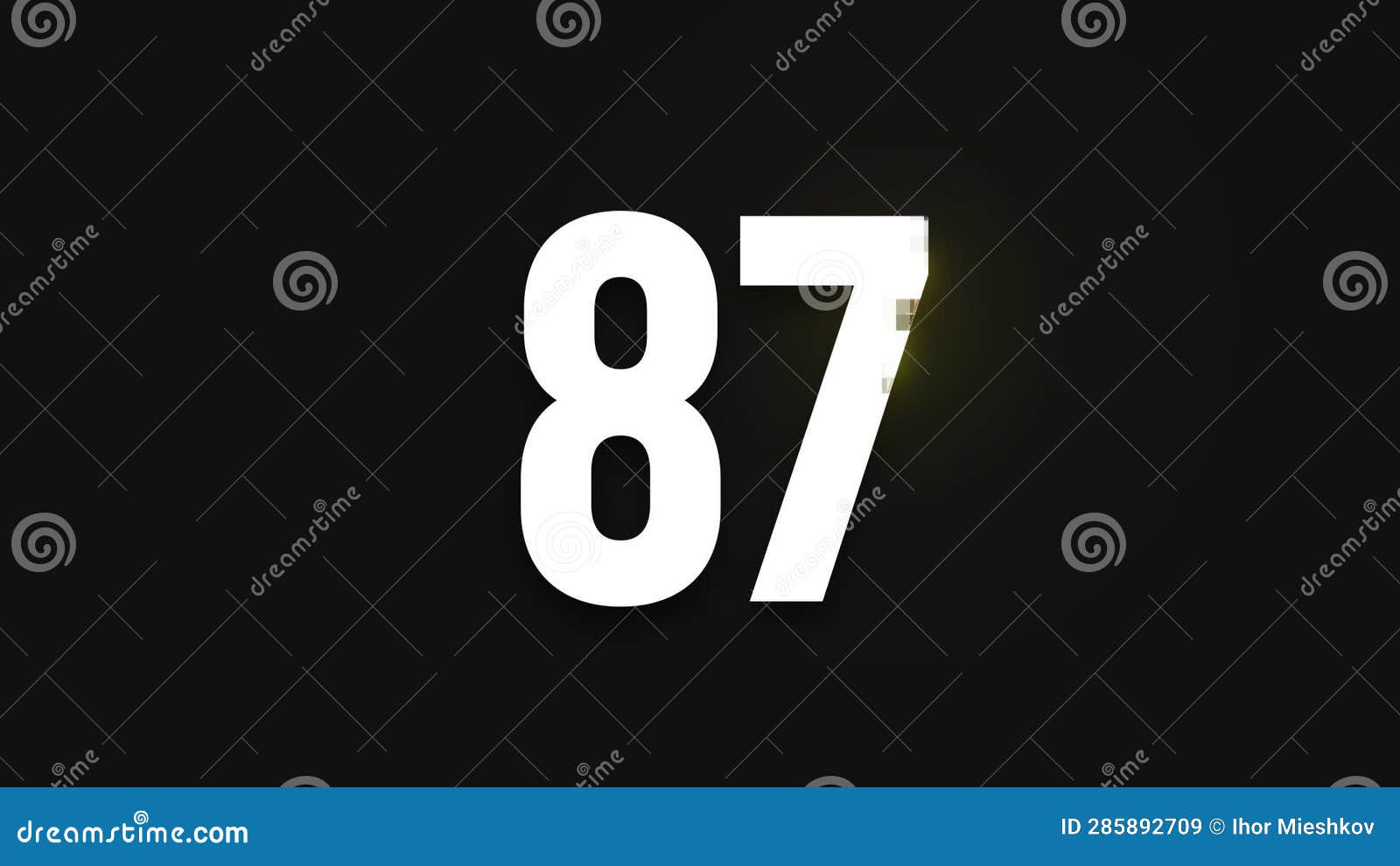 Pixel Numeral 87, Numeral Eighty Seven, Alpha Channel Stock Video ...