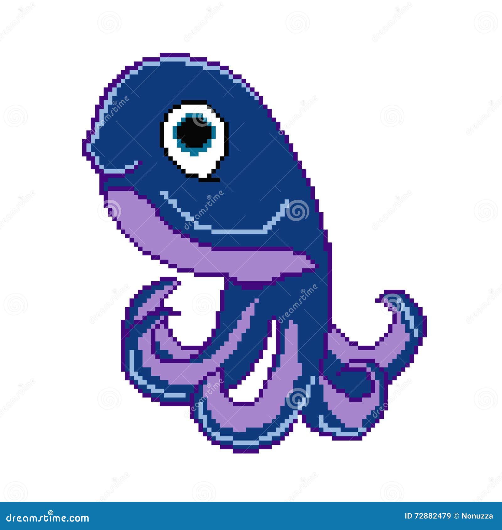 Pixel Art Octopus Cartoon Vector | CartoonDealer.com #83695173