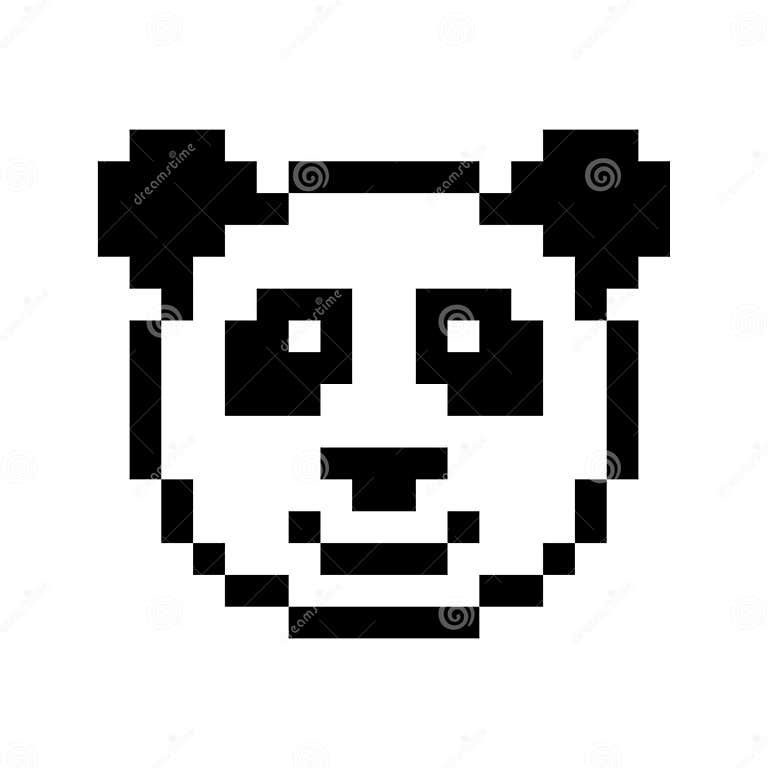 Pixel Panda Image 8 Bit Game Stock Vector - Illustration of decorative ...