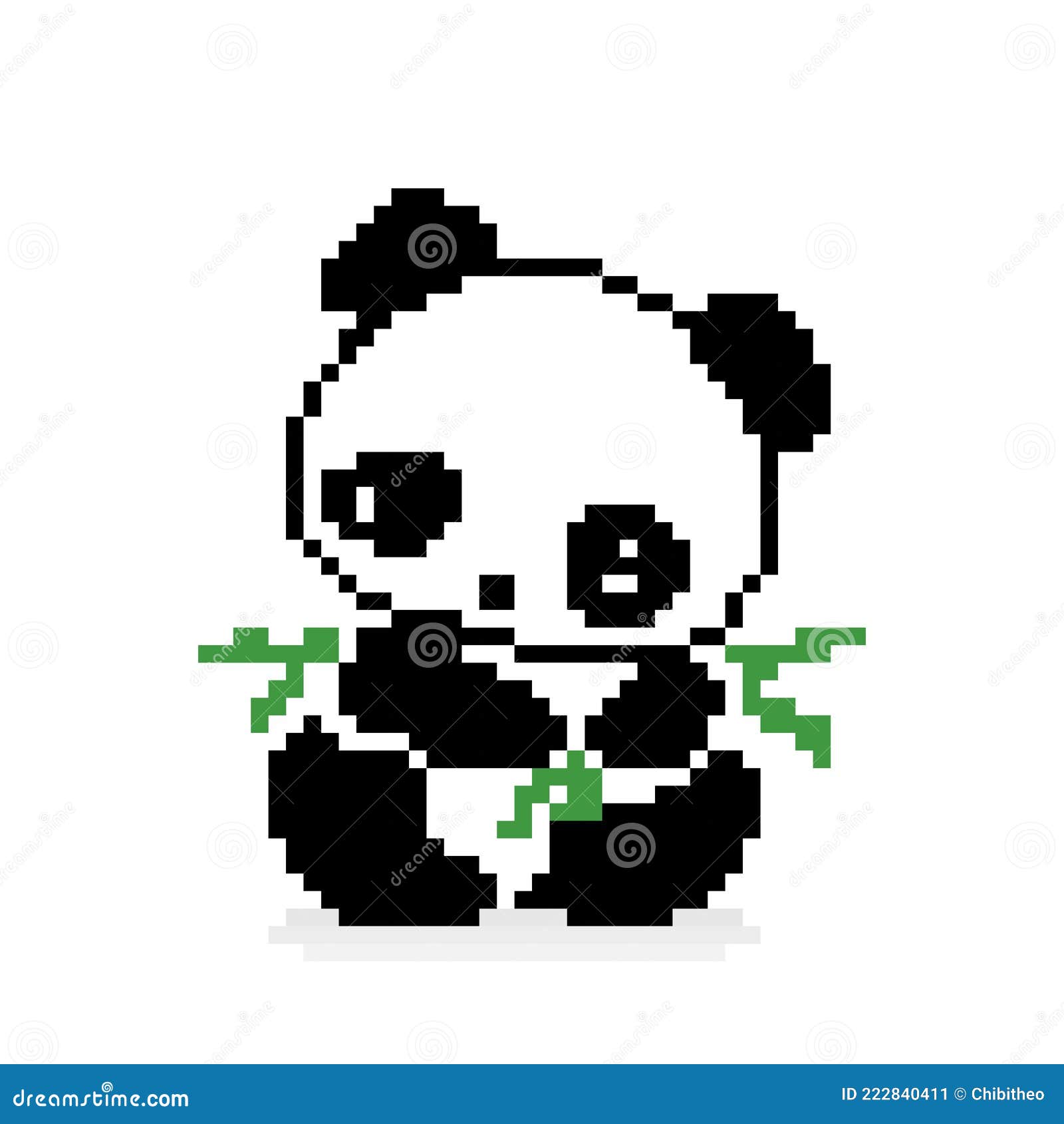 Pixel Panda Image 8 Bit Game Stock Vector - Illustration of mosaic ...