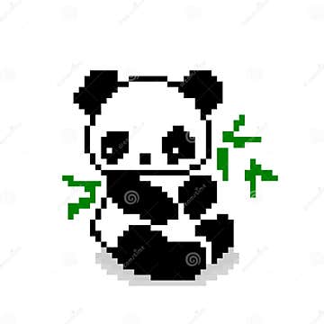 Pixel Panda Image 8 Bit Game Stock Vector - Illustration of mosaic ...