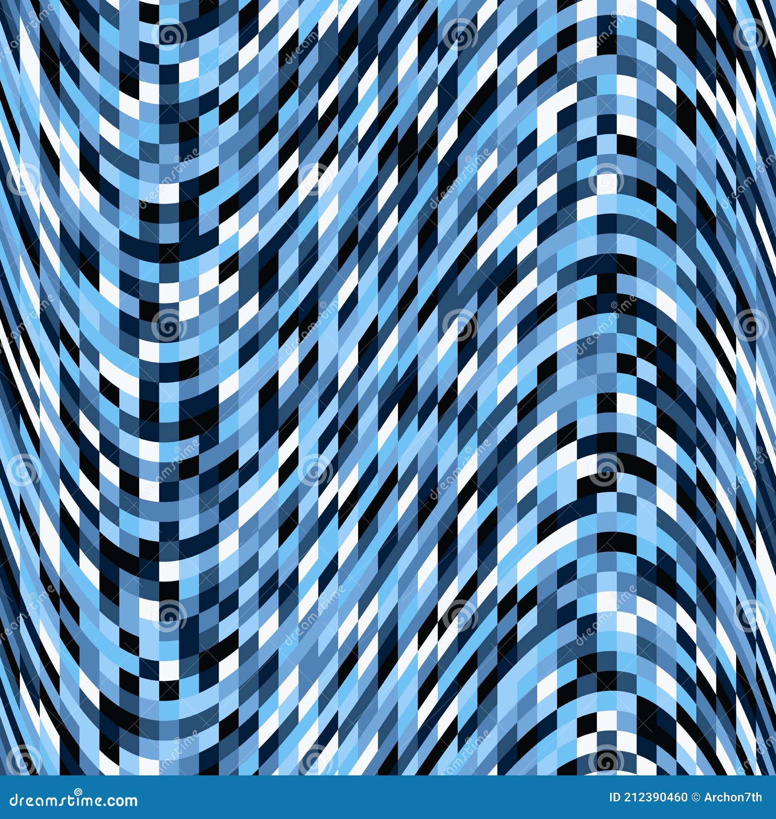 Pixel Pattern Background of Vector Sky Blue Wave Seamless Square Mosaic ...