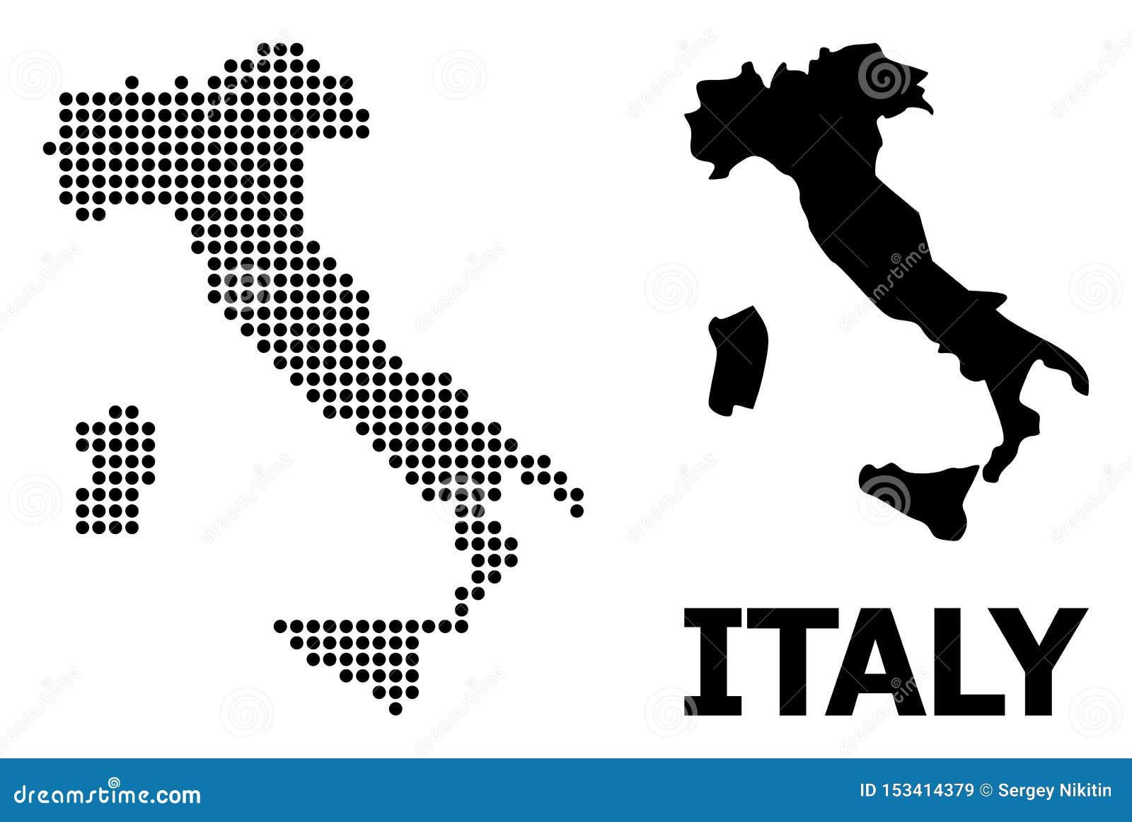 Pixel Pattern Map of Italy stock illustration. Illustration of state ...
