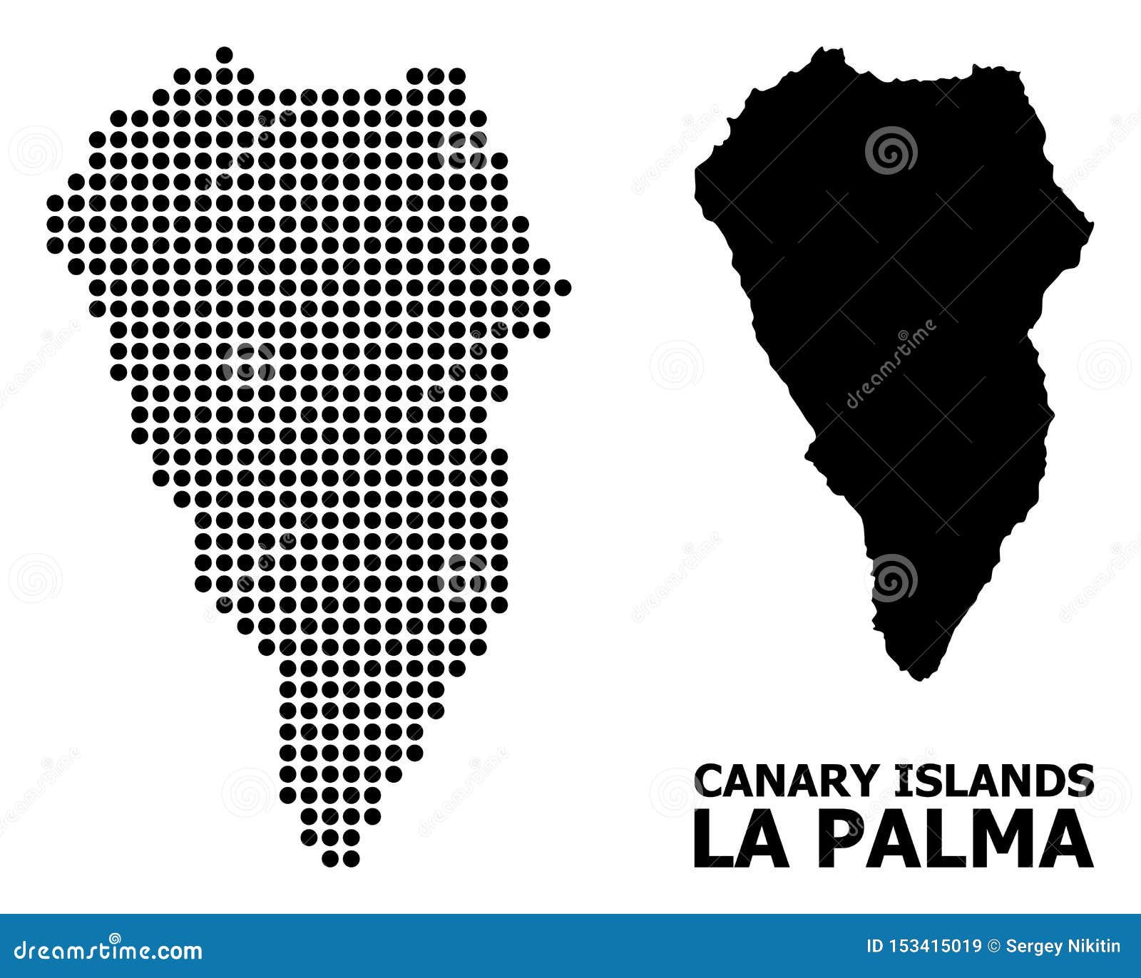 Pixel Pattern Map of La Palma Island Stock Illustration - Illustration ...