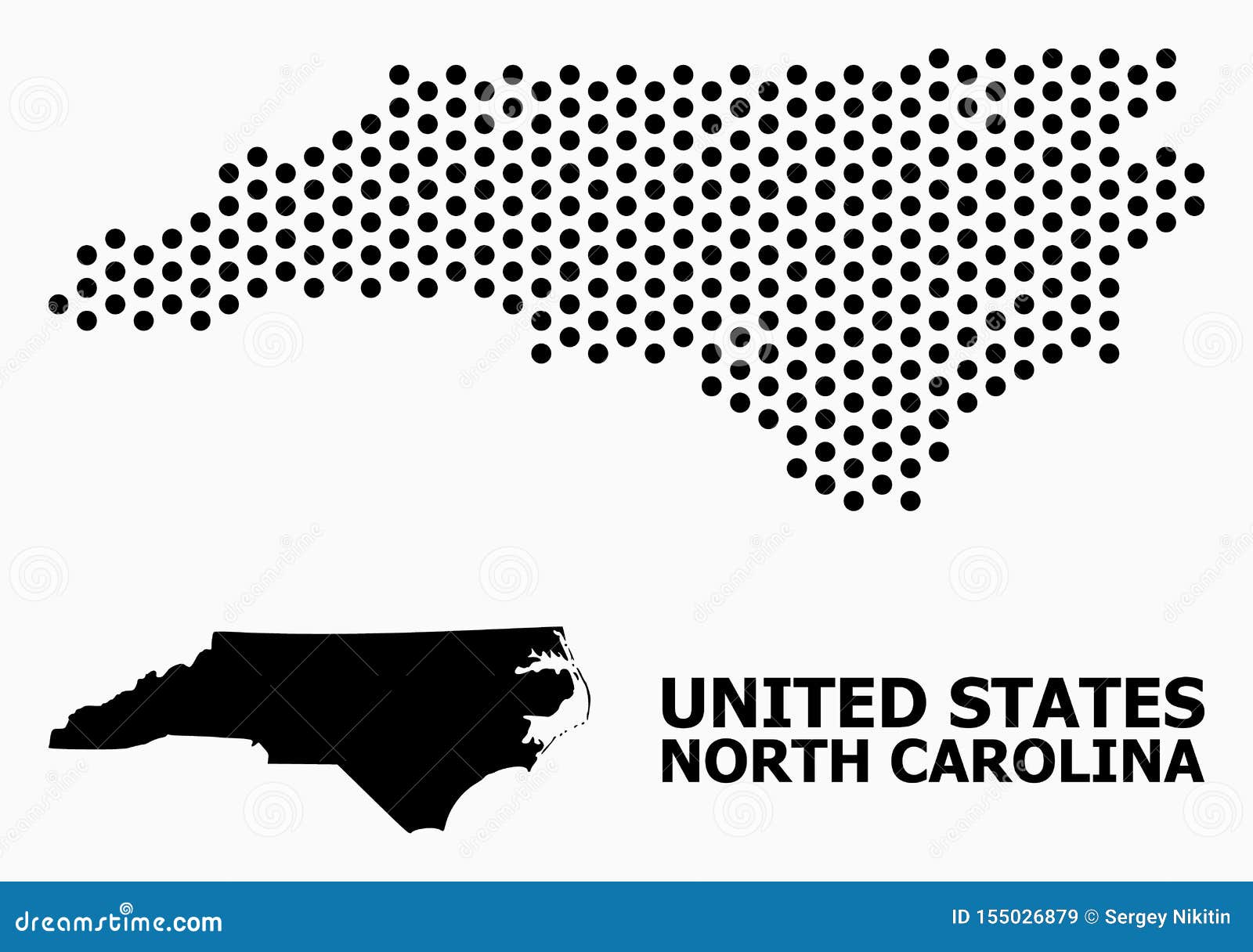 Pixel Pattern Map of North Carolina State Stock Vector - Illustration ...