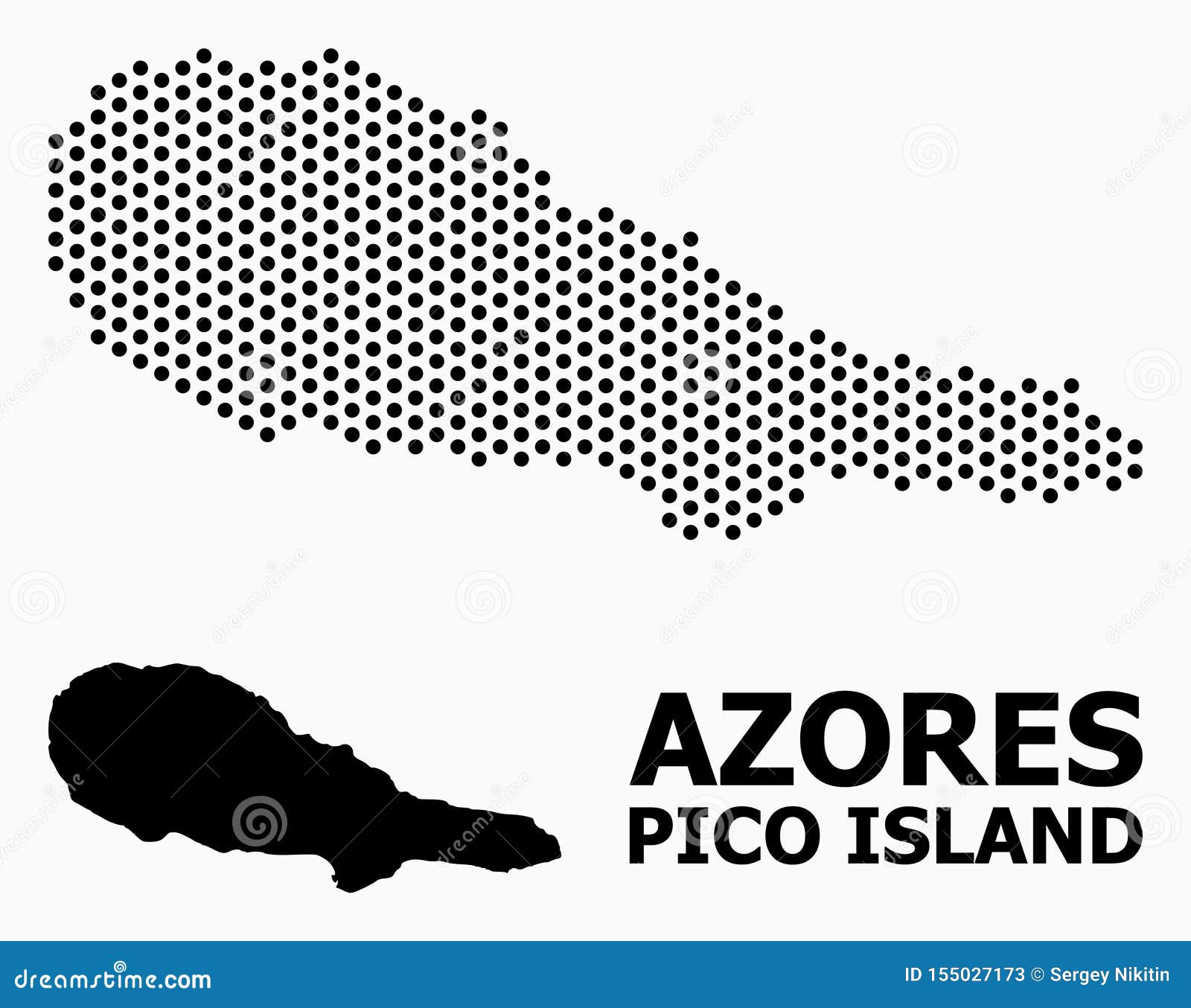 Pixel Pattern Map of Pico Island Stock Vector - Illustration of land ...