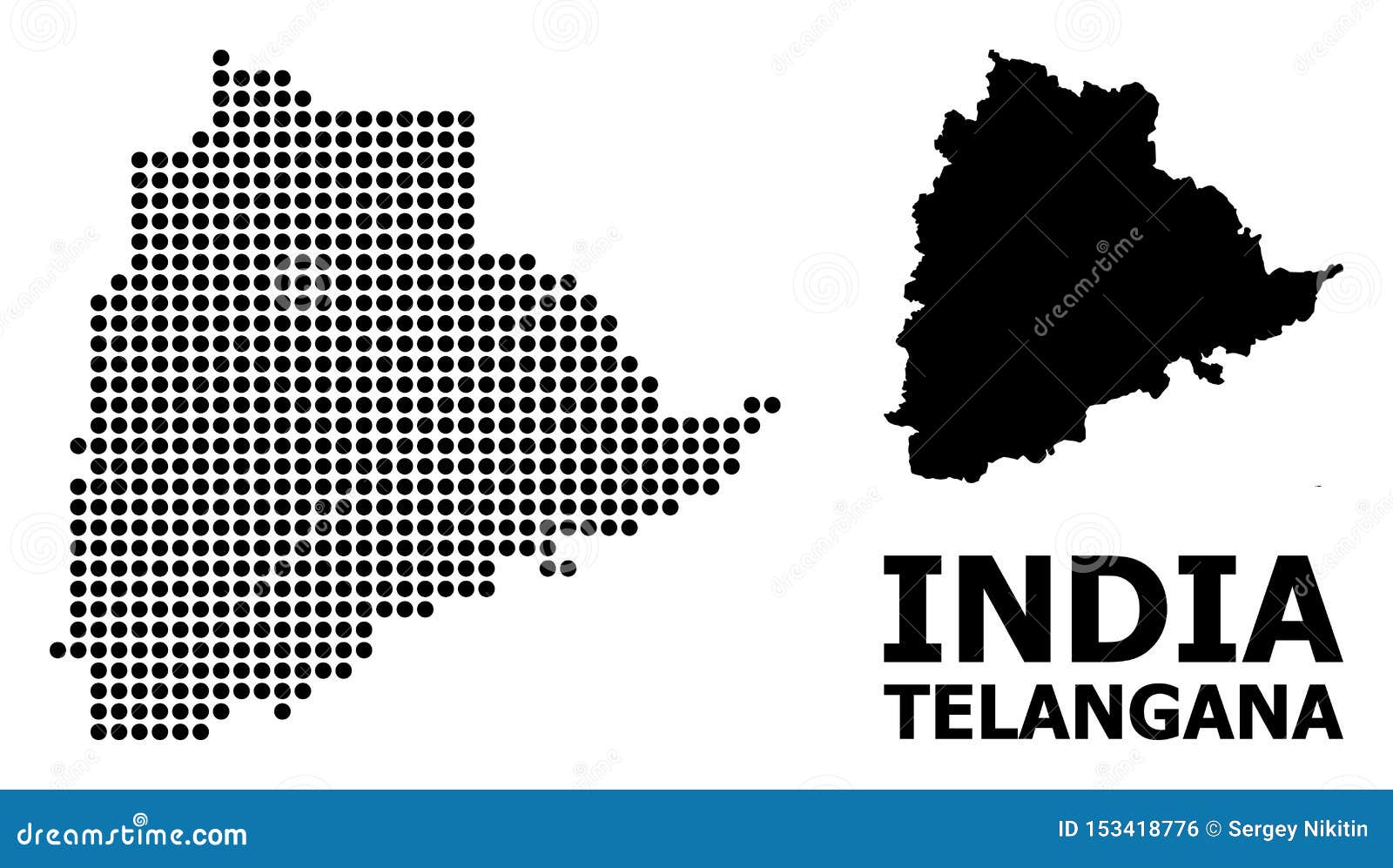 Pixel Pattern Map of Telangana State Stock Illustration - Illustration ...