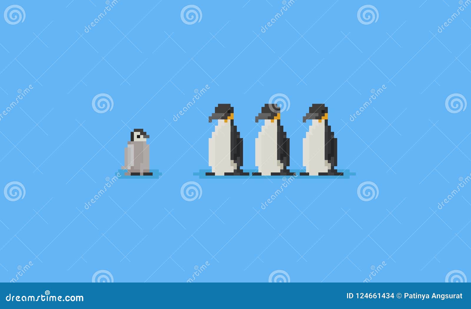 Pixel Art Penguin Illustration | CartoonDealer.com #51880753