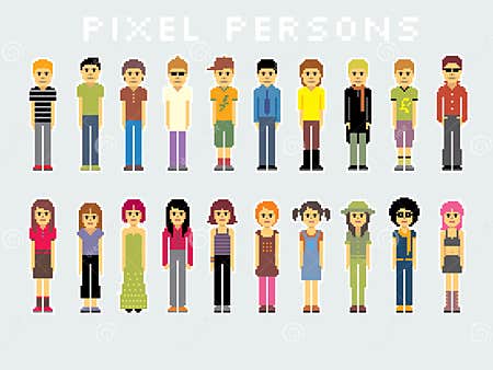 Pixel People stock vector. Illustration of vector, person - 10151392