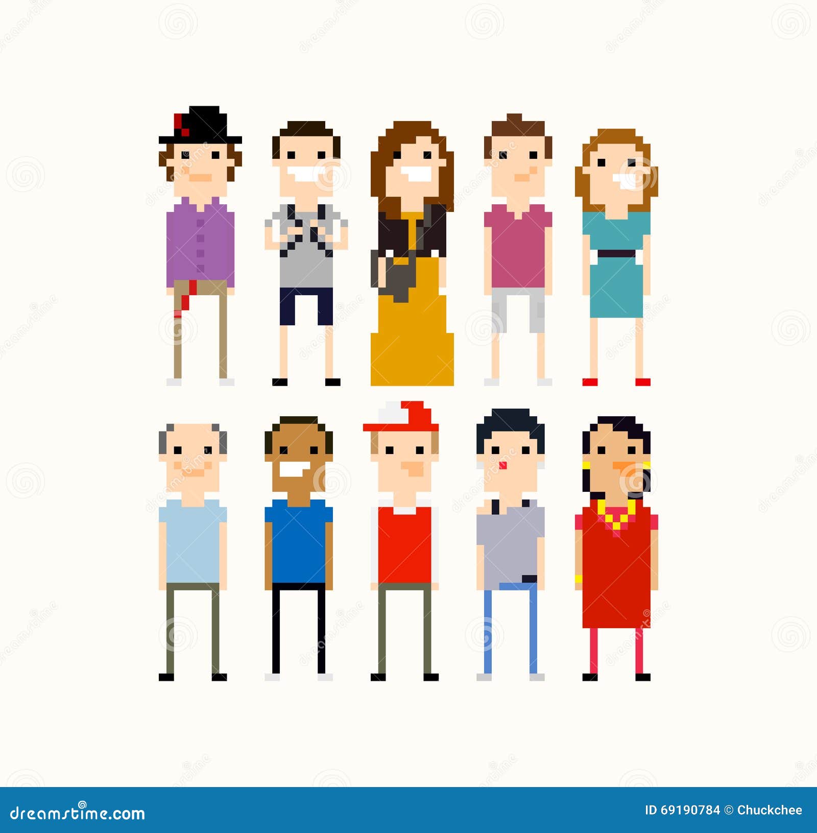 Pixel Art People Animal Take A Nap Cartoon Vector | CartoonDealer.com ...