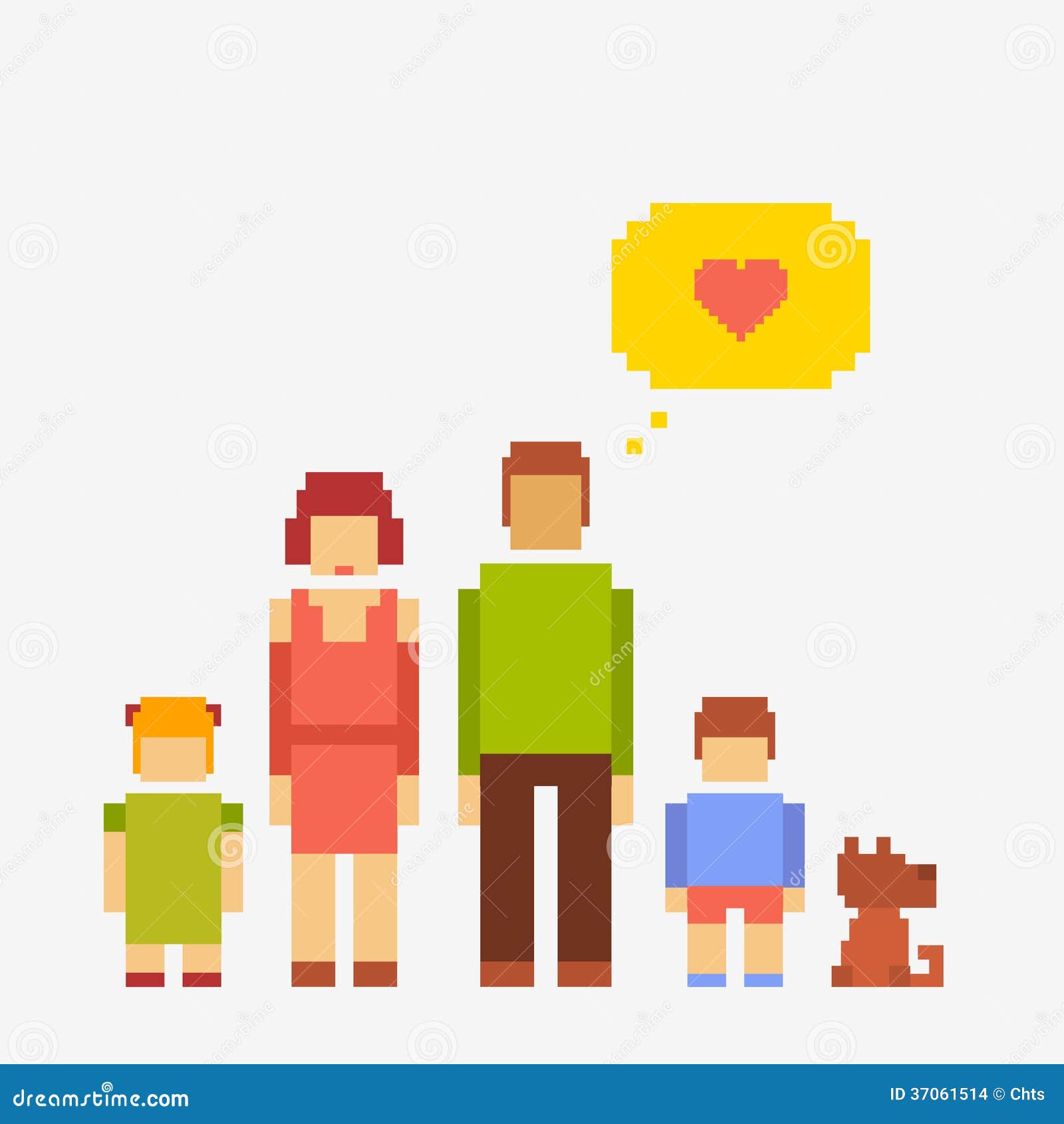 Pixel Family Pattern Vector Illustration | CartoonDealer.com #6230544