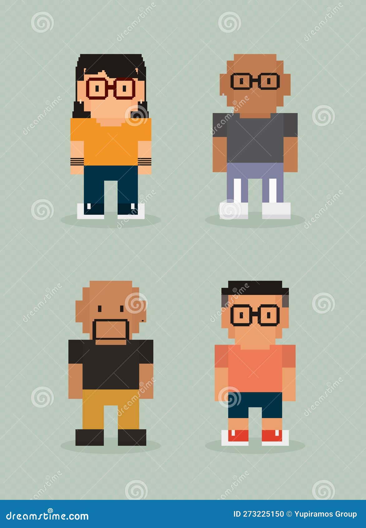 Pixel people icon set stock vector. Illustration of design - 273225150