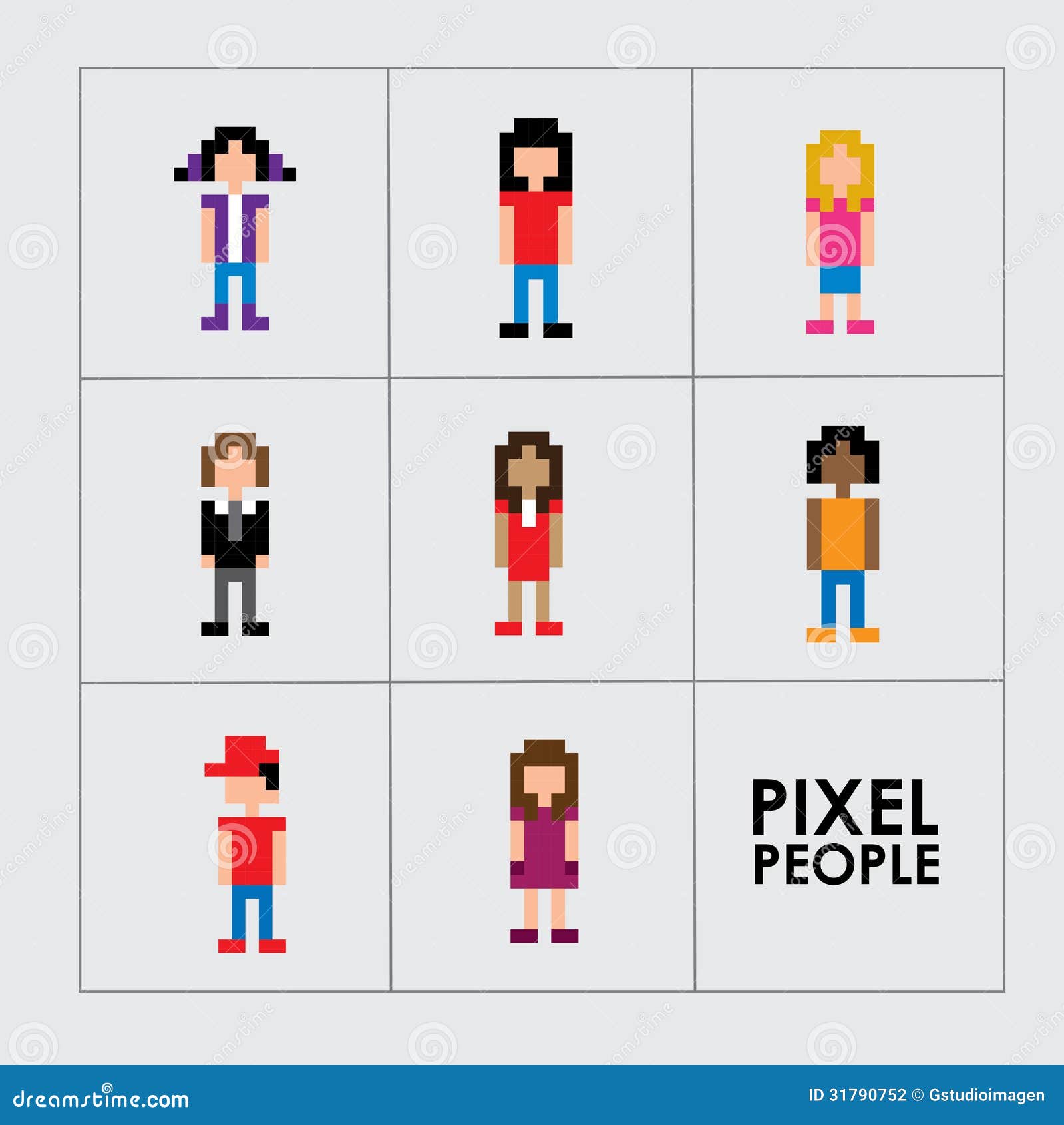 Pixel people stock vector. Illustration of futuristic - 31790752