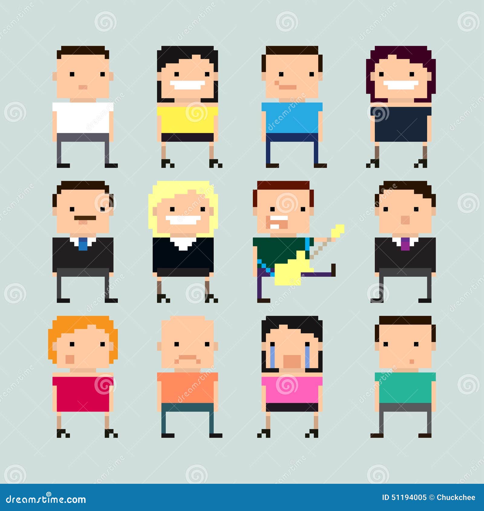 Pixel People stock vector. Illustration of character - 51194005