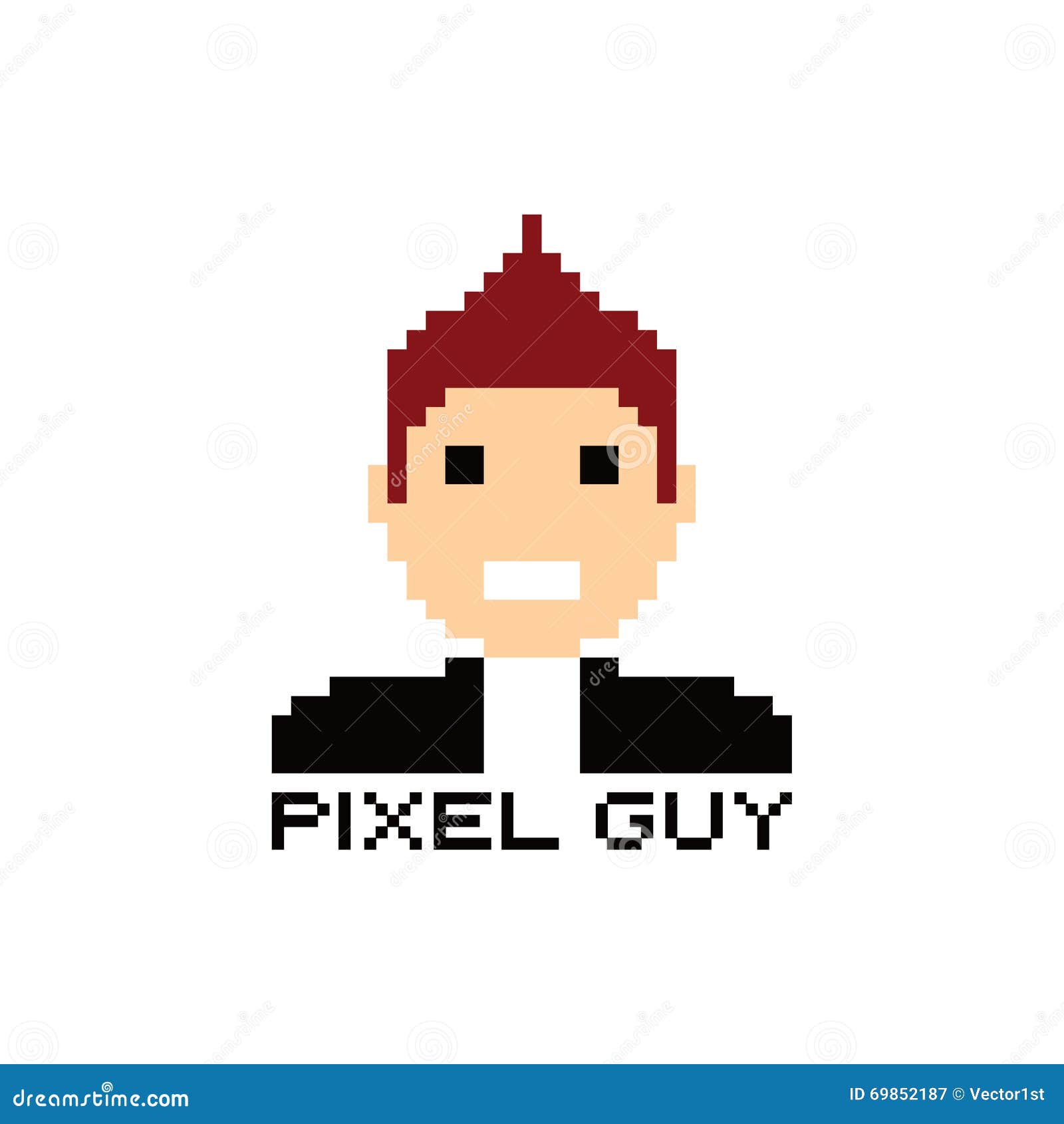 Pixel People Theme Avatar Guy Stock Vector - Illustration of male, game ...
