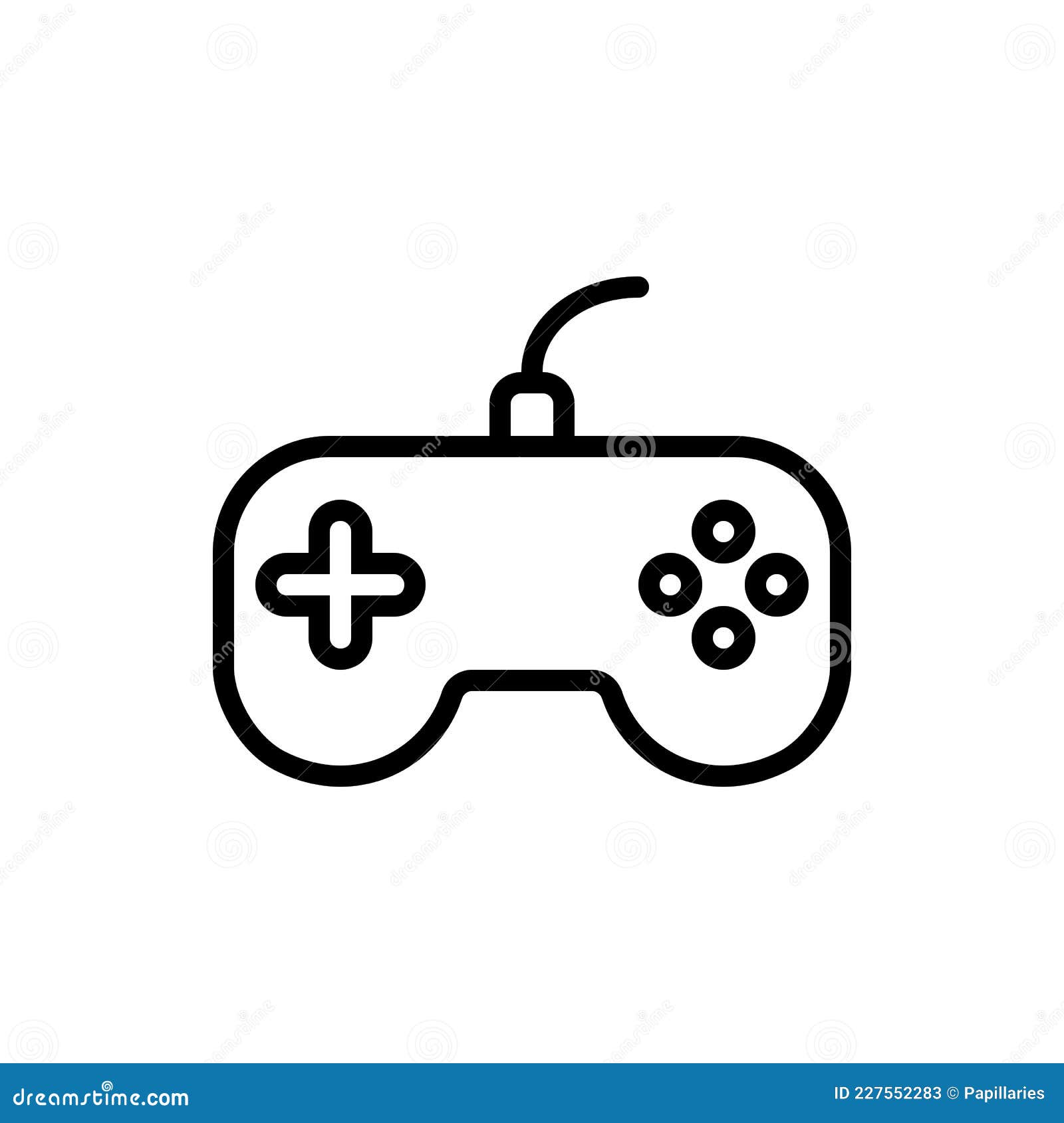 Pixel Perfect Black Thin Line Icon of a Game Controller. Editable ...