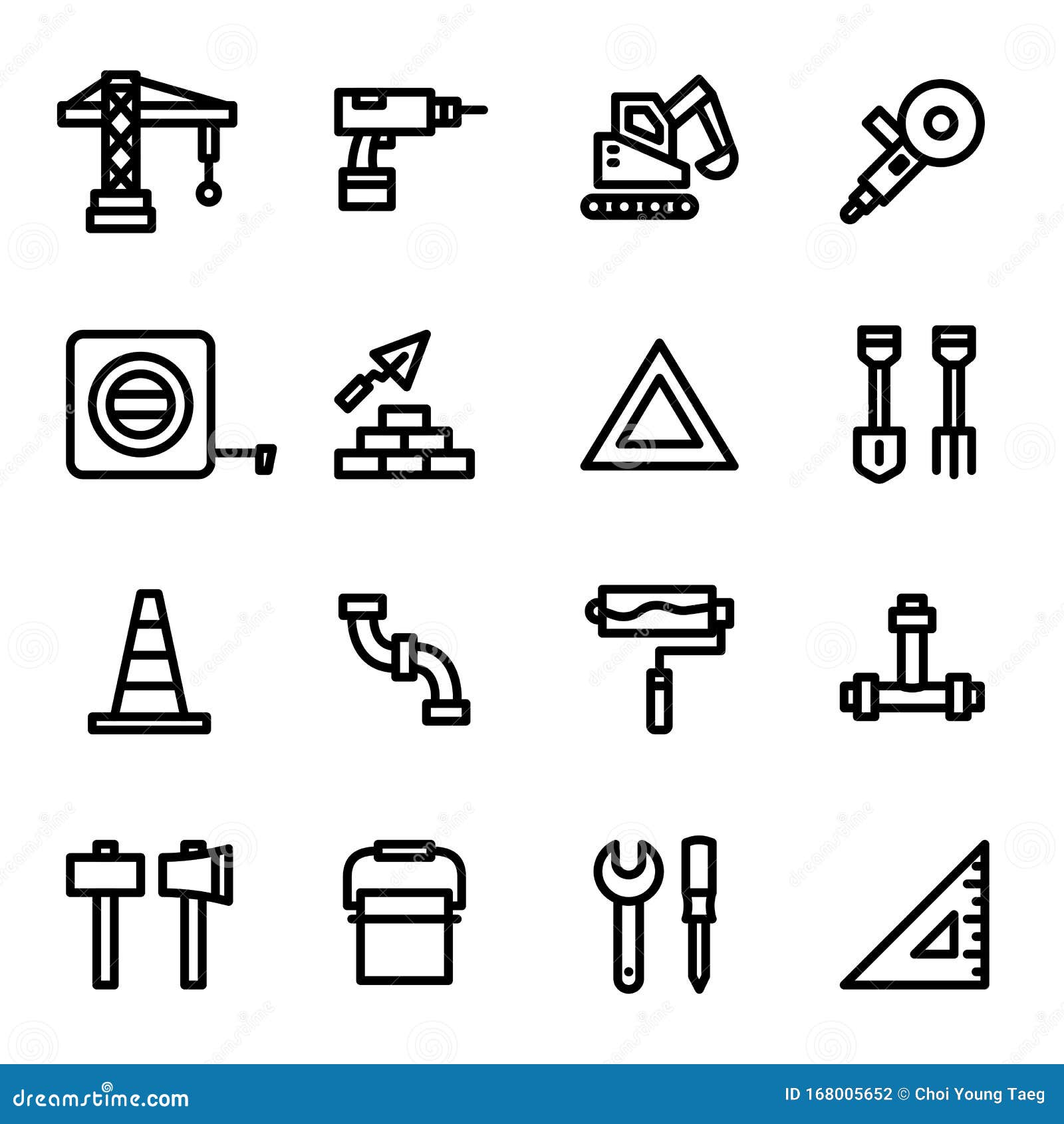[Pixel Perfect] Construction Icon Set 16 Stock Vector - Illustration of ...