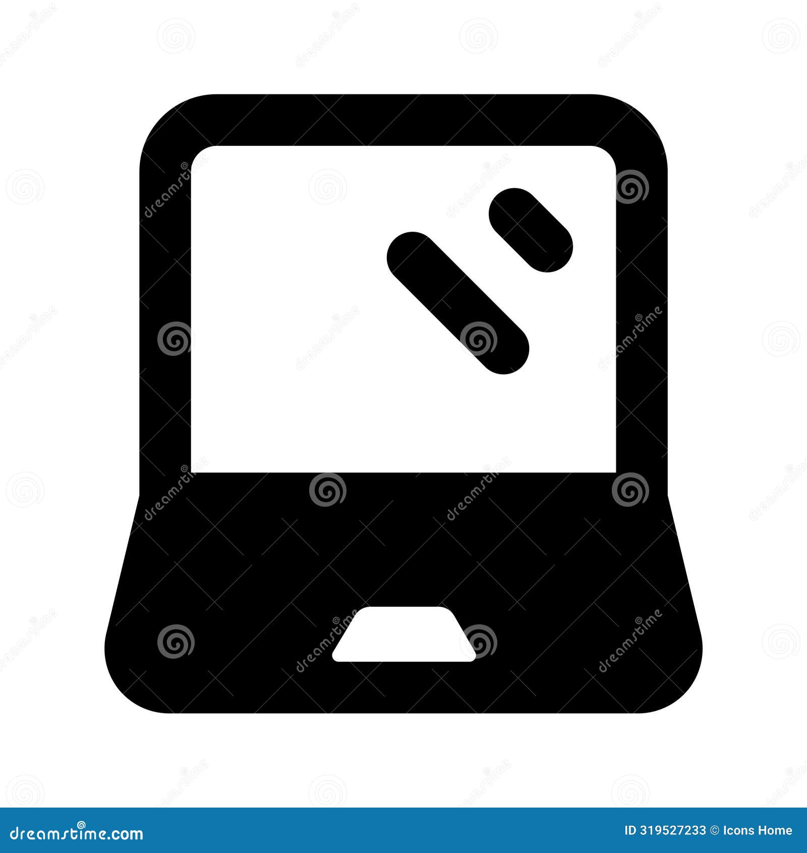 Pixel Perfect Icon of Laptop, Portable Computer Stock Illustration ...