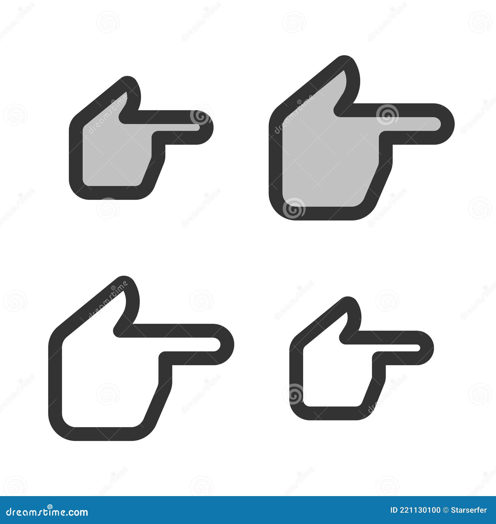 Pixel-perfect Linear Forefinger Pointing Forward Stock Vector ...