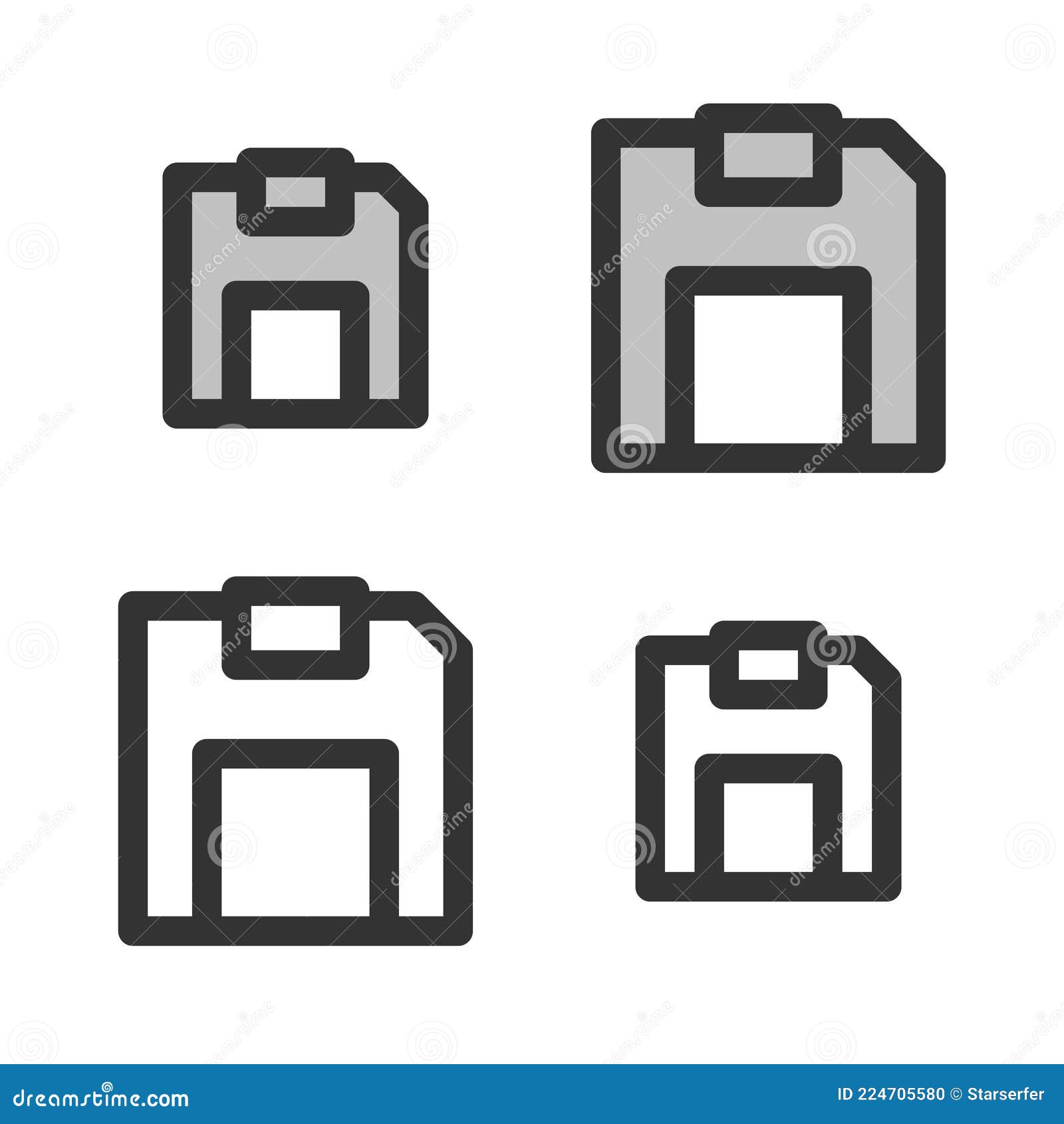 Pixel-perfect Linear Icon of a Floppy Disk Stock Vector - Illustration ...