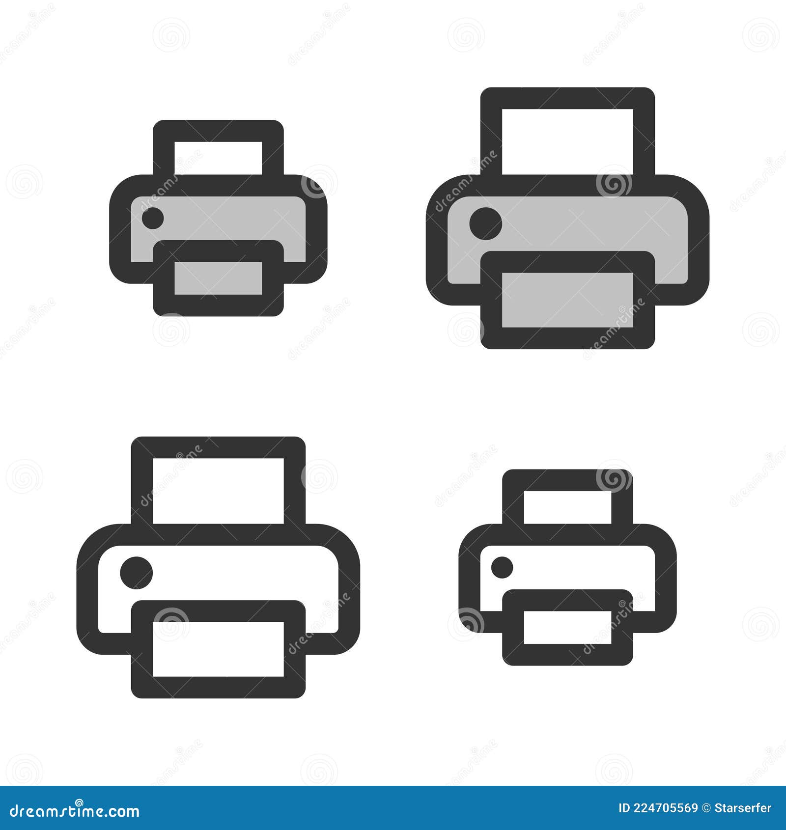 Pixel-perfect Linear Icon of Printer Stock Vector - Illustration of ...