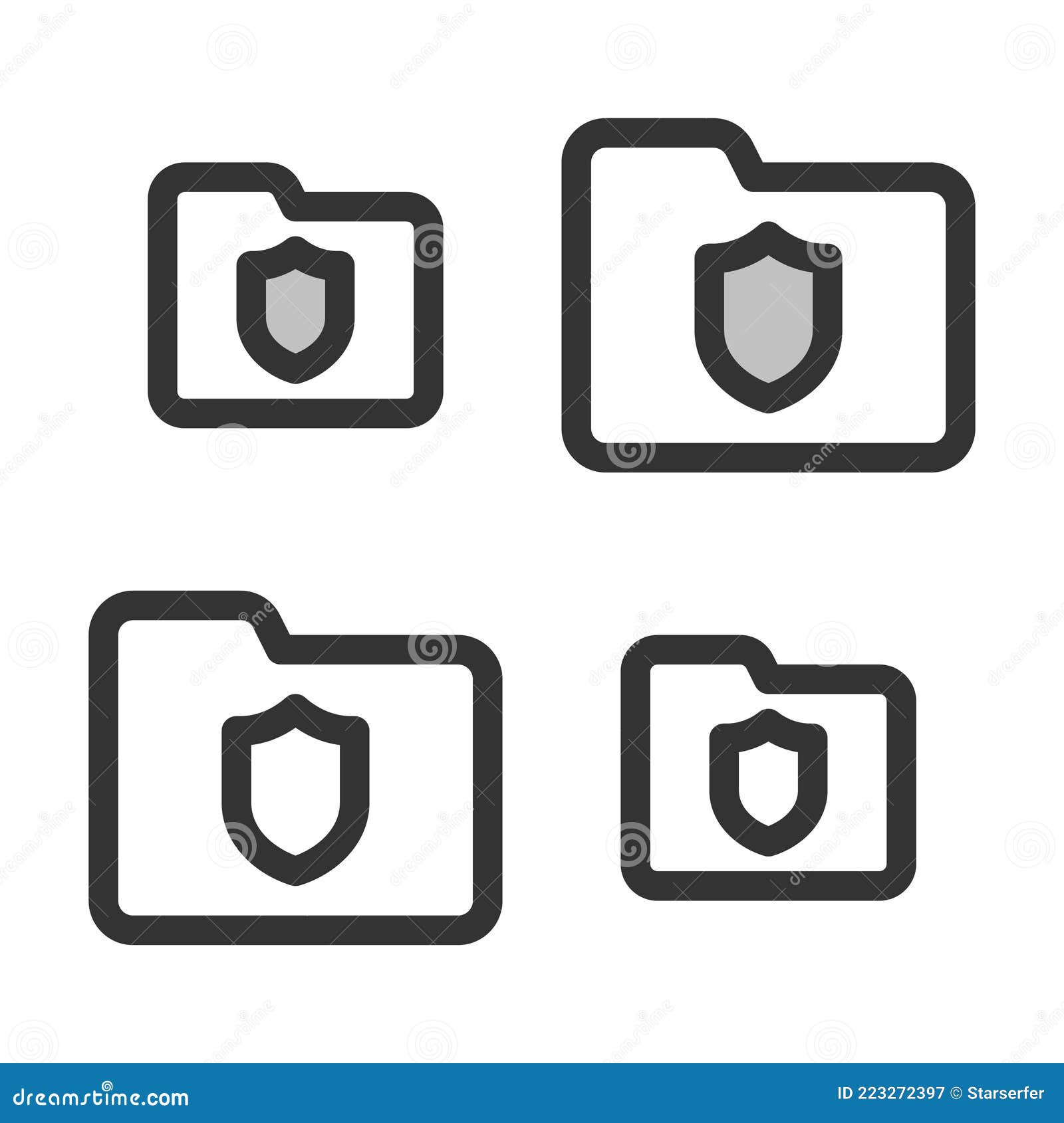 Protected Folder Icon Color Outline Vector | CartoonDealer.com #230353995