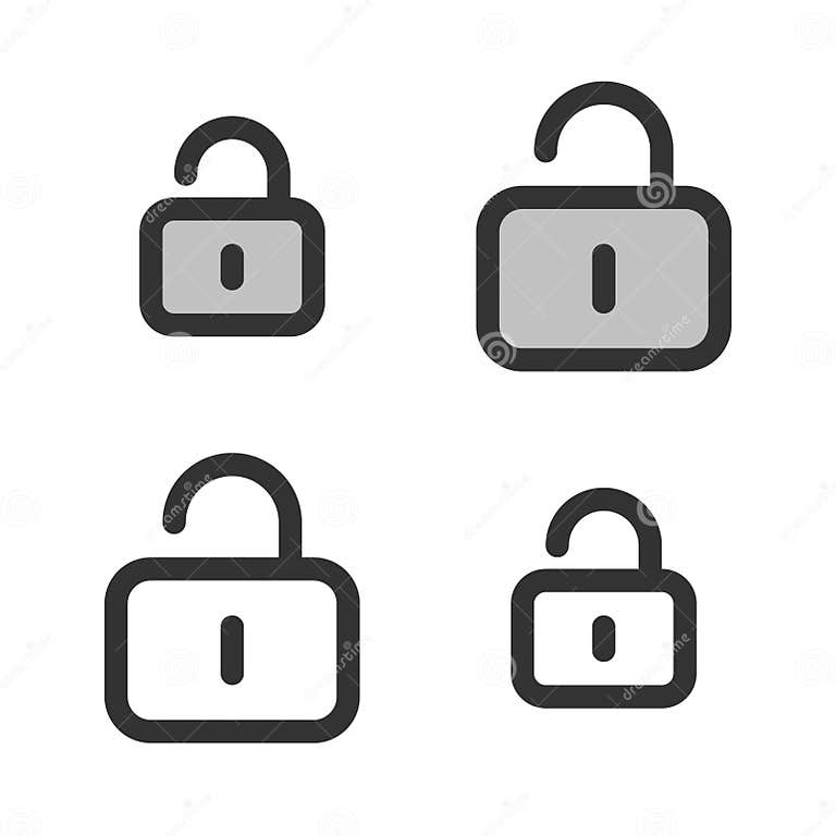 Pixel-perfect Linear Icon of a Unlocked Padlock Stock Vector ... Pixel-perfect Linear Icon of a Unlocked Padlock Stock Vector ...