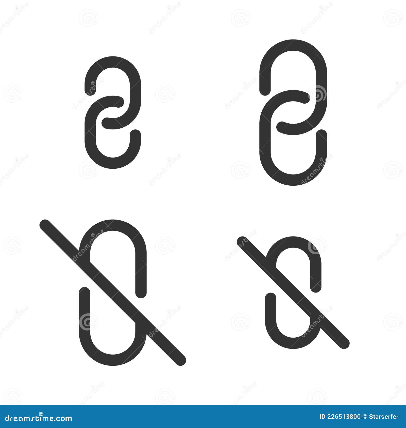 Pixel-perfect Linear Icons of Intact and Broken Chain Link Stock Vector ...