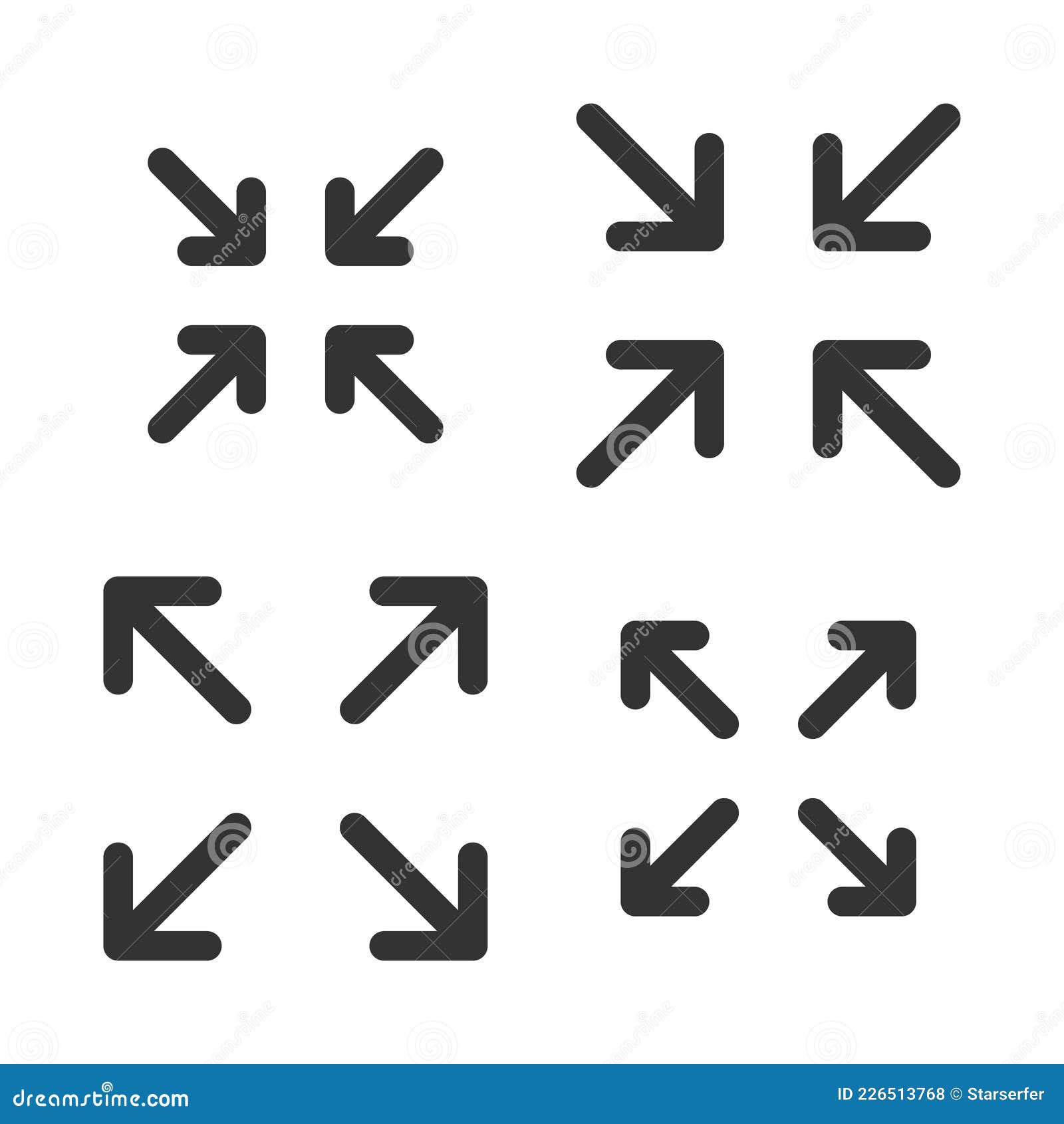 Pixel-perfect Linear Icons of Reduce and Enlarge Screen Size Stock Vector - Illustration of ...