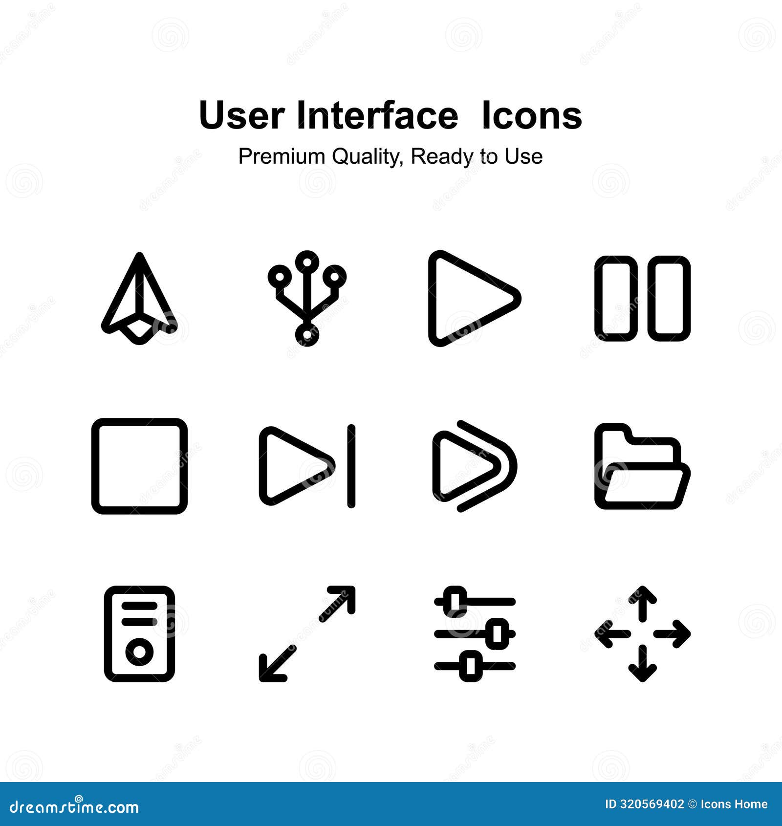 Pixel Perfect User Interface Icons Set, Isolated on White Background ... Pixel Perfect User Interface Icons Set, Isolated on White Background ...