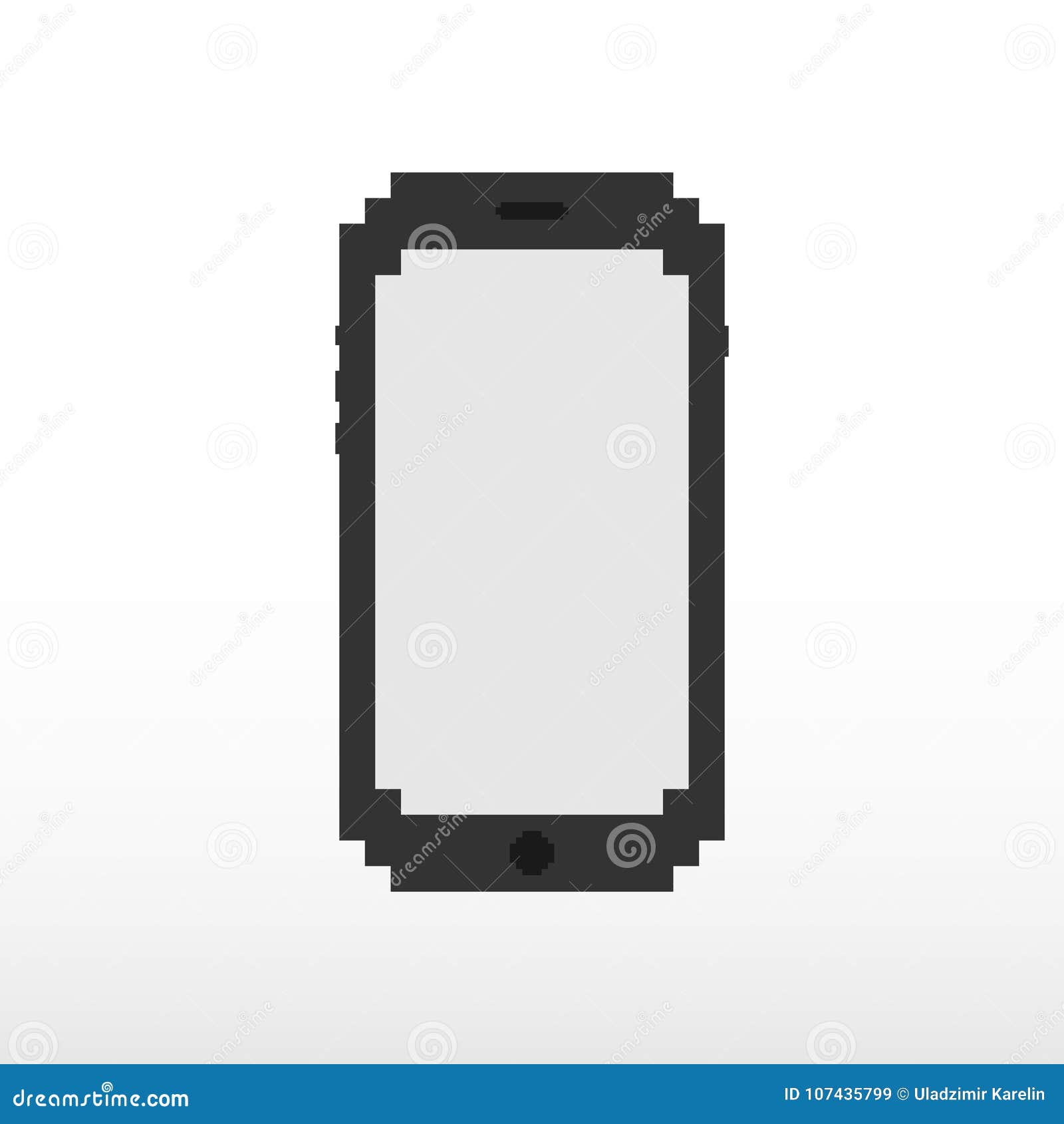 Pixel phone mobile. stock vector. Illustration of symbol - 107435799