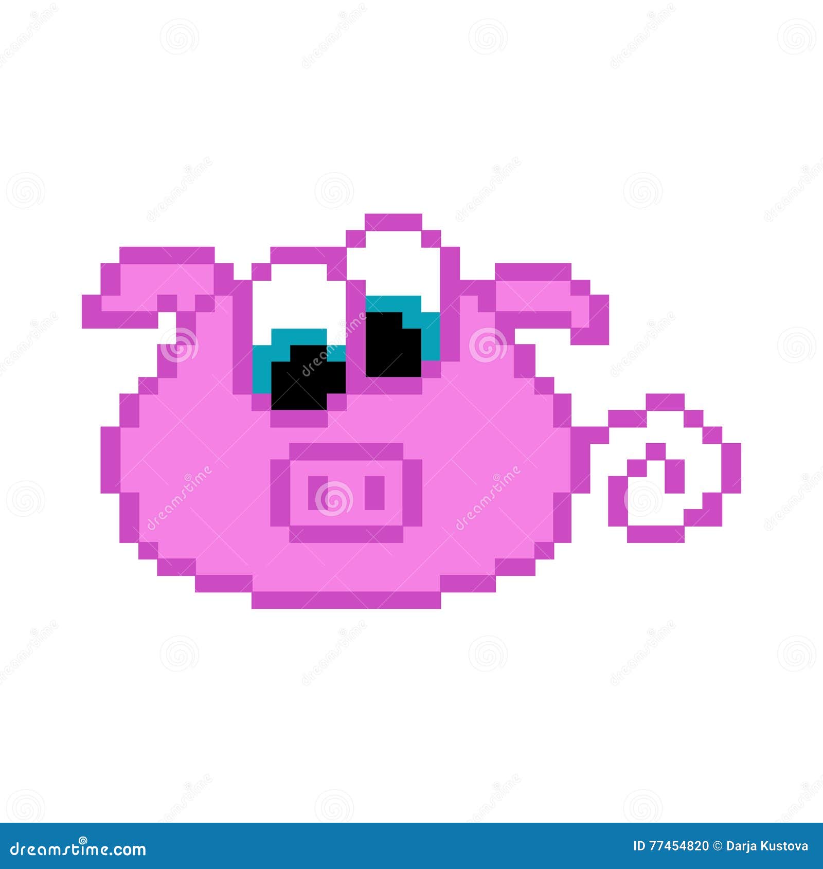 Pig Pixel Art Animal Retro Video Game Cartoon | CartoonDealer.com ...