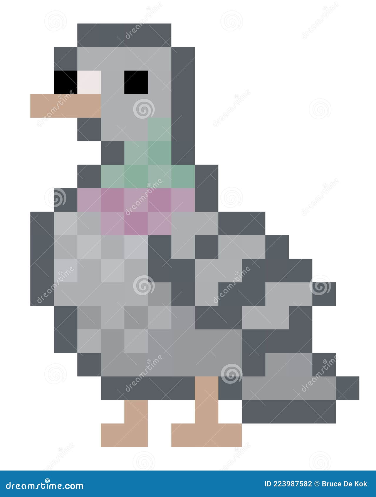 Pigeon Pixel Art. Pixelated Dove 8 Bit Cartoon Vector | CartoonDealer ...