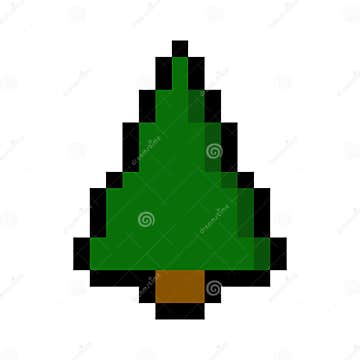 Pixel pine tree 8 bit stock vector. Illustration of landscape - 223674271
