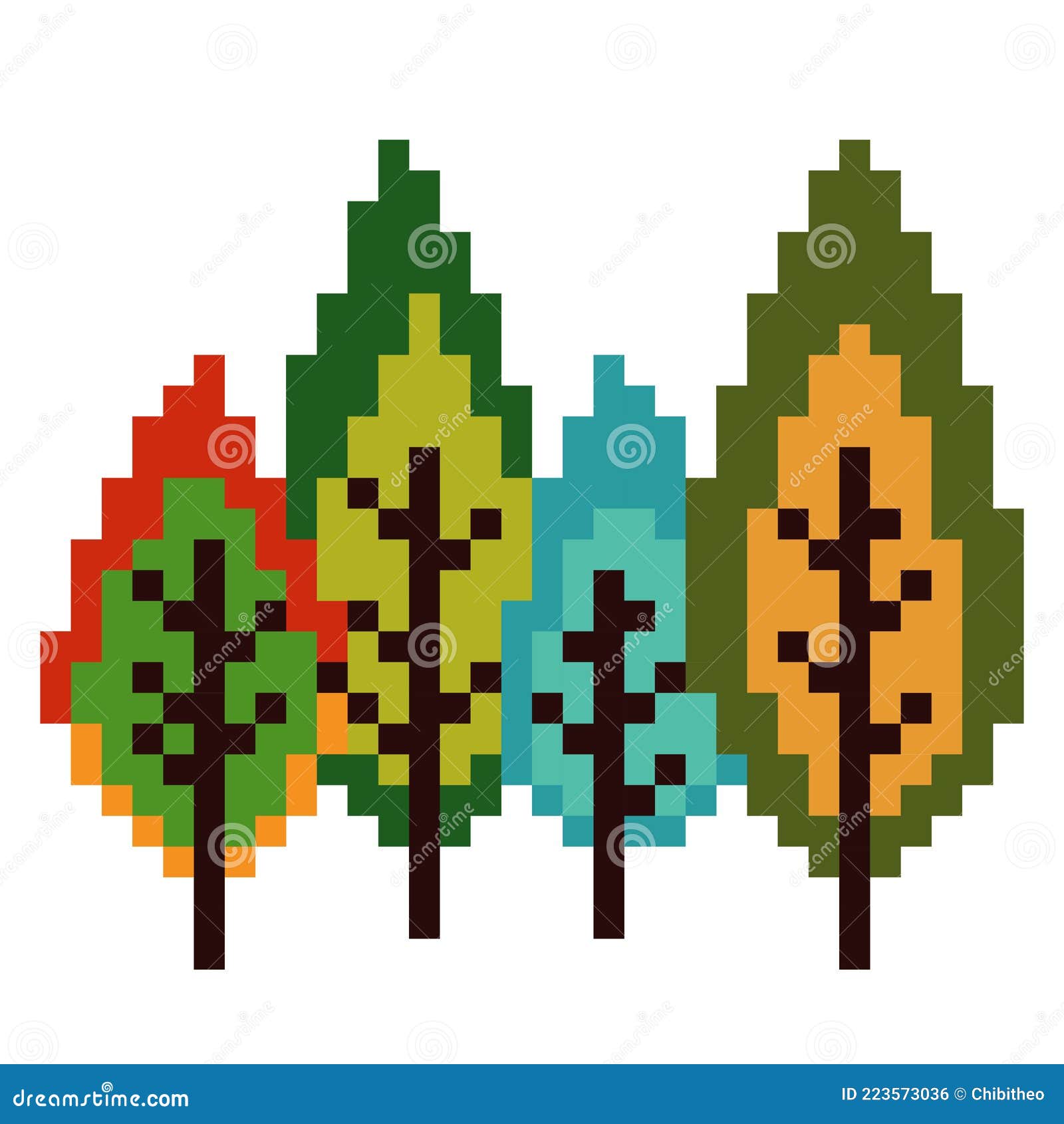 Pixel Pine Tree. Pixel Forest Tree Image Stock Illustration ...